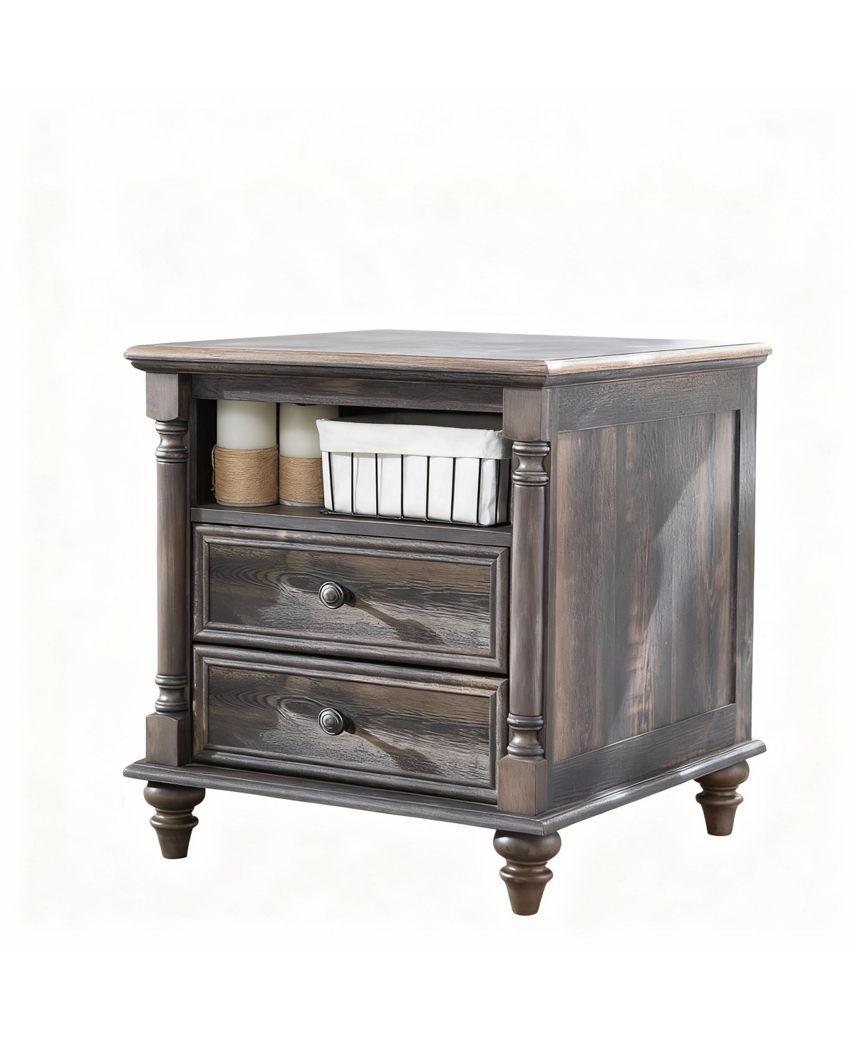 Click here for Yigii 24" Rustic Square Nightstand with Charg... prices