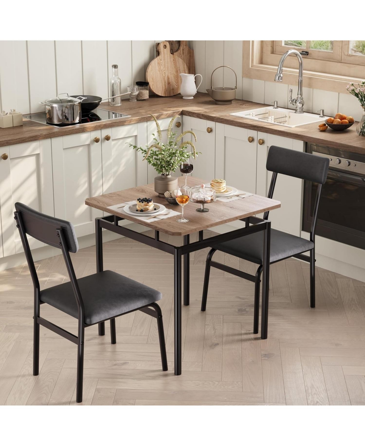 Click here for gaomon 3Pcs Small Kitchen Table Set for 2  Wooden... prices