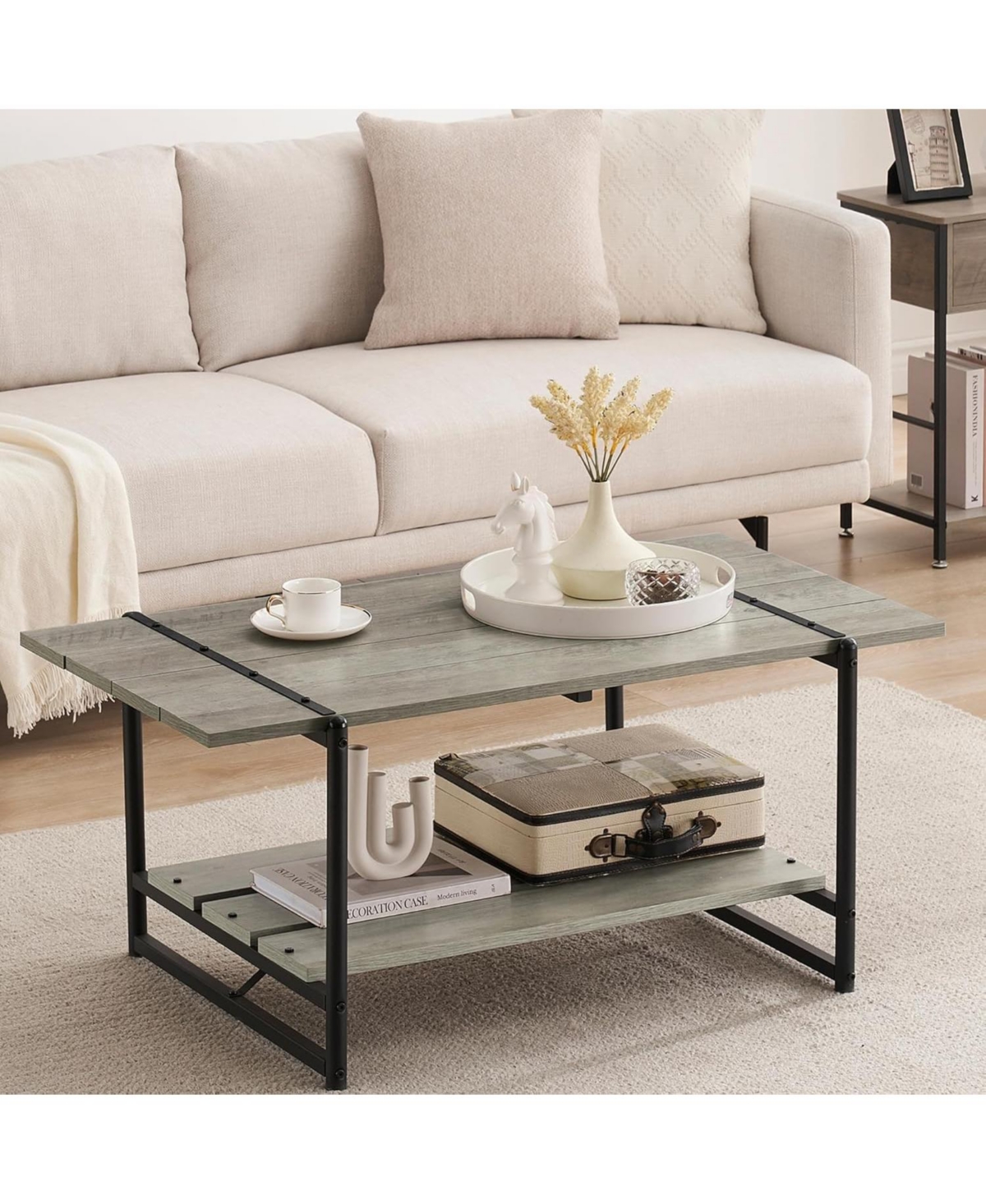 Click here for gaomon Coffee Table for Living Room  2-Tier Living... prices