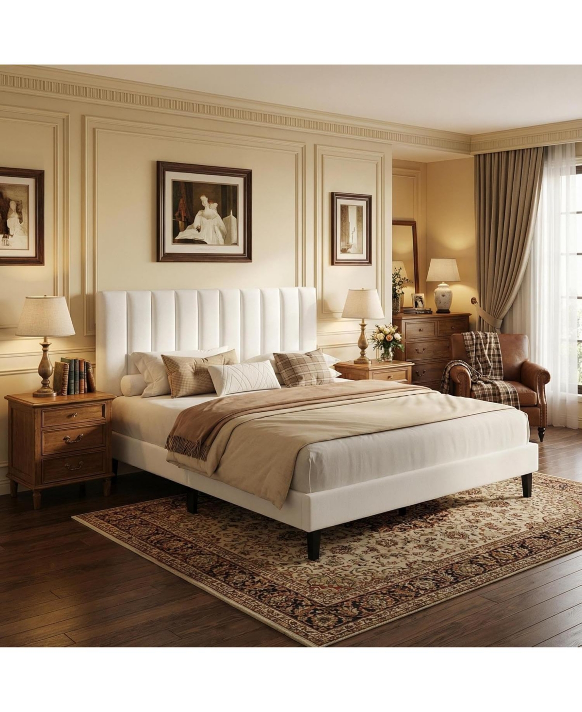 Click here for gaomon Queen Size Velvet Upholstered Platform Bed... prices