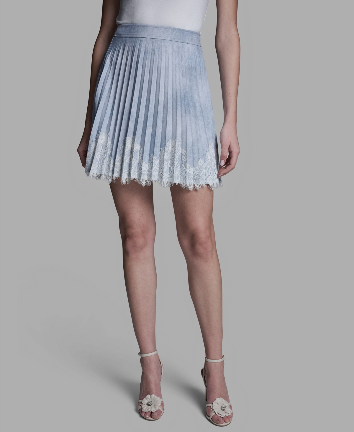 Click here for Bcbg Womens Lace Trim Pleated Mini Skirt - Pale De... prices