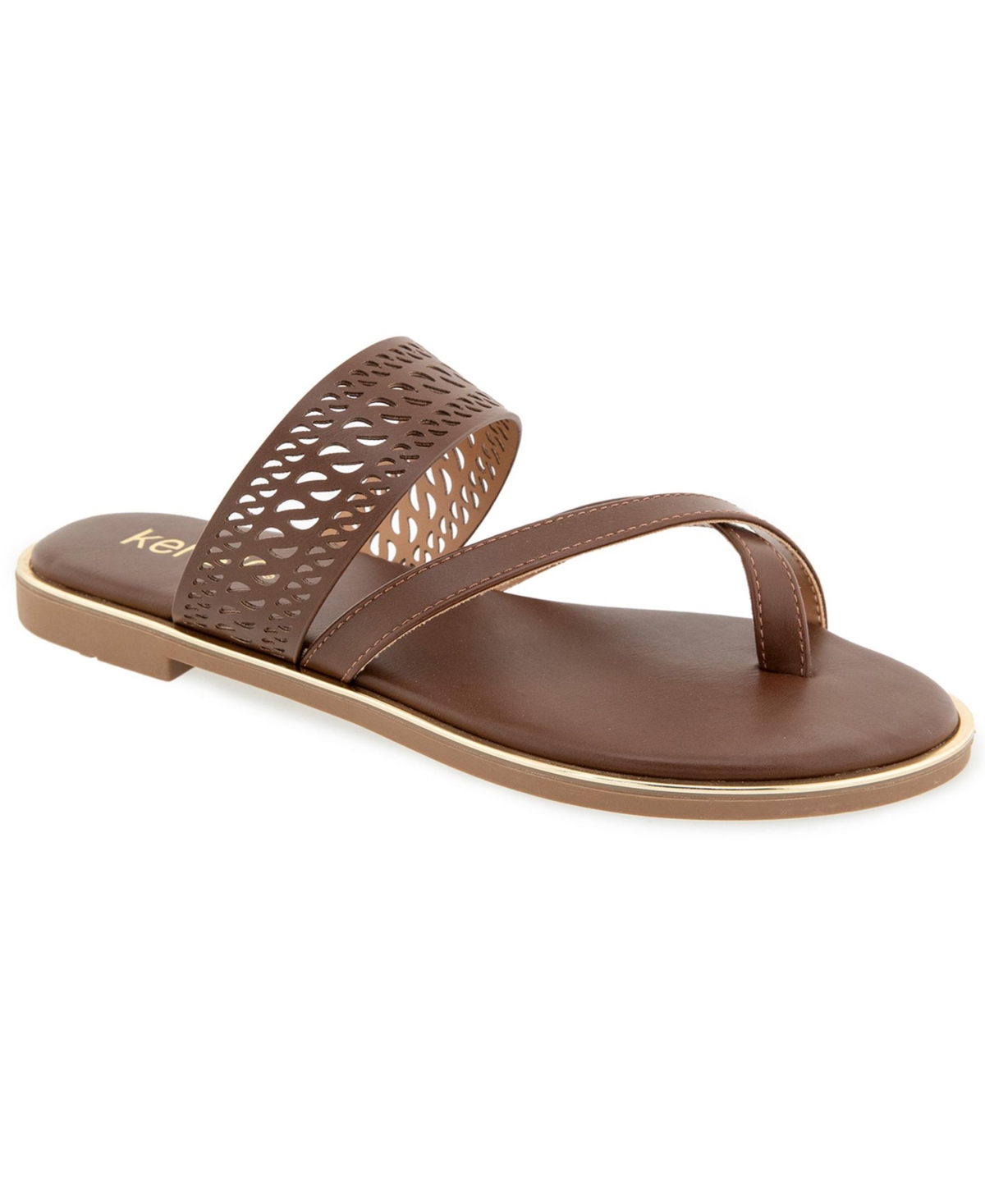 Click here for Kensie Womens Mia Flat Sandal - Chocolate prices