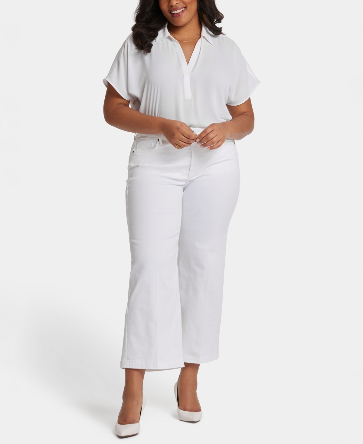 Click here for Nydj Plus Size Teresa Wide-Leg Ankle Jeans - Optic... prices