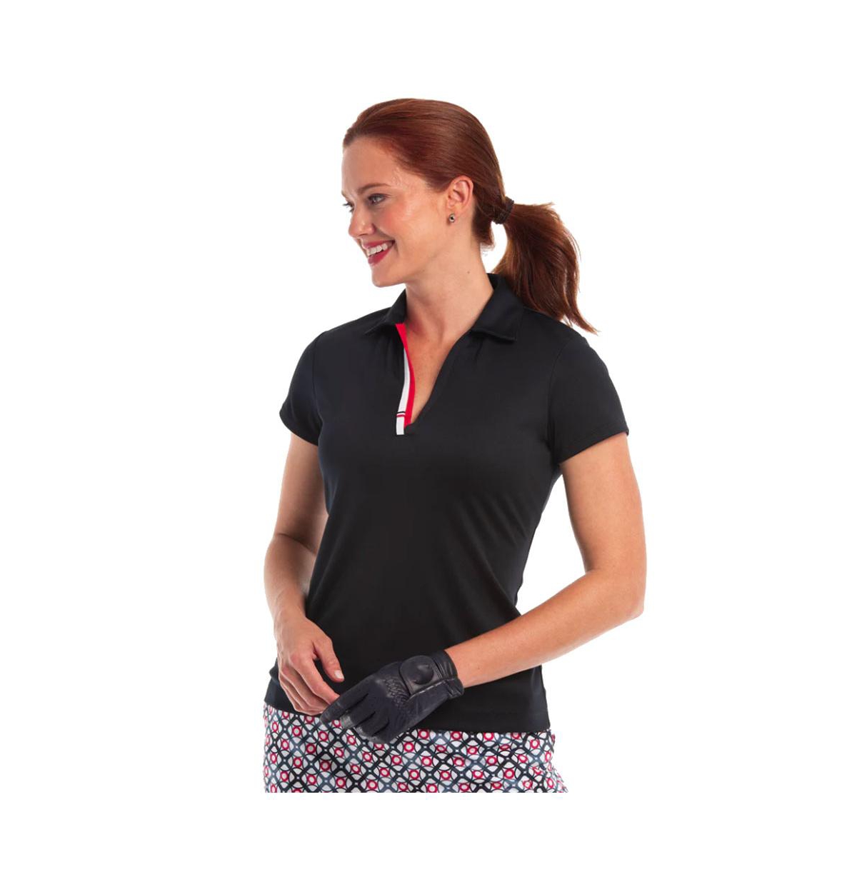 Click here for Ep Ny Womens Crossover Placket Capsleeve Golf Polo... prices