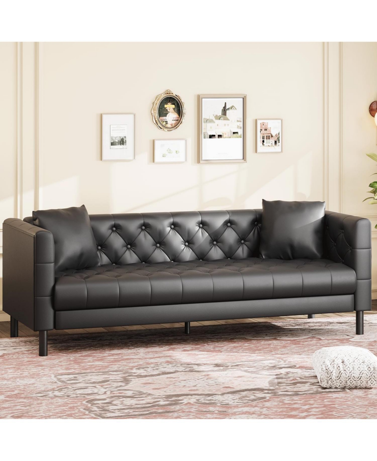 Click here for gaomon 81 Leather Deep Seat Handmade Button Tufted... prices