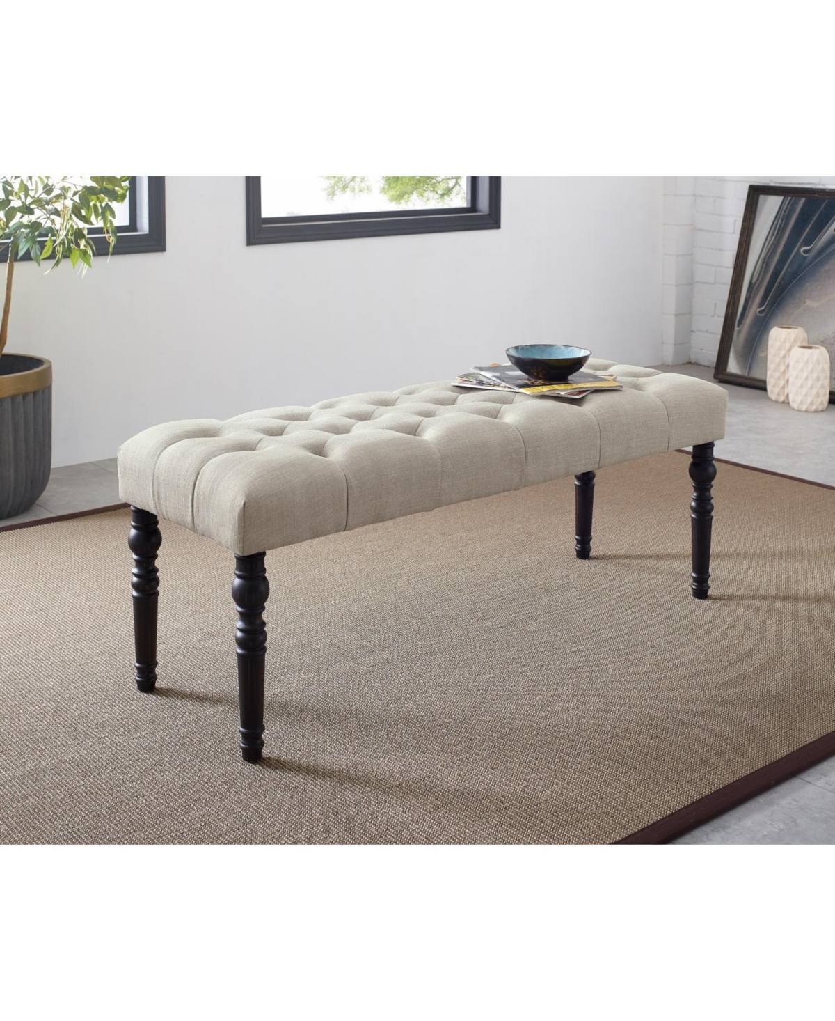 Click here for Streamdale Furniture Fabric Tufted Turned Leg Dini... prices