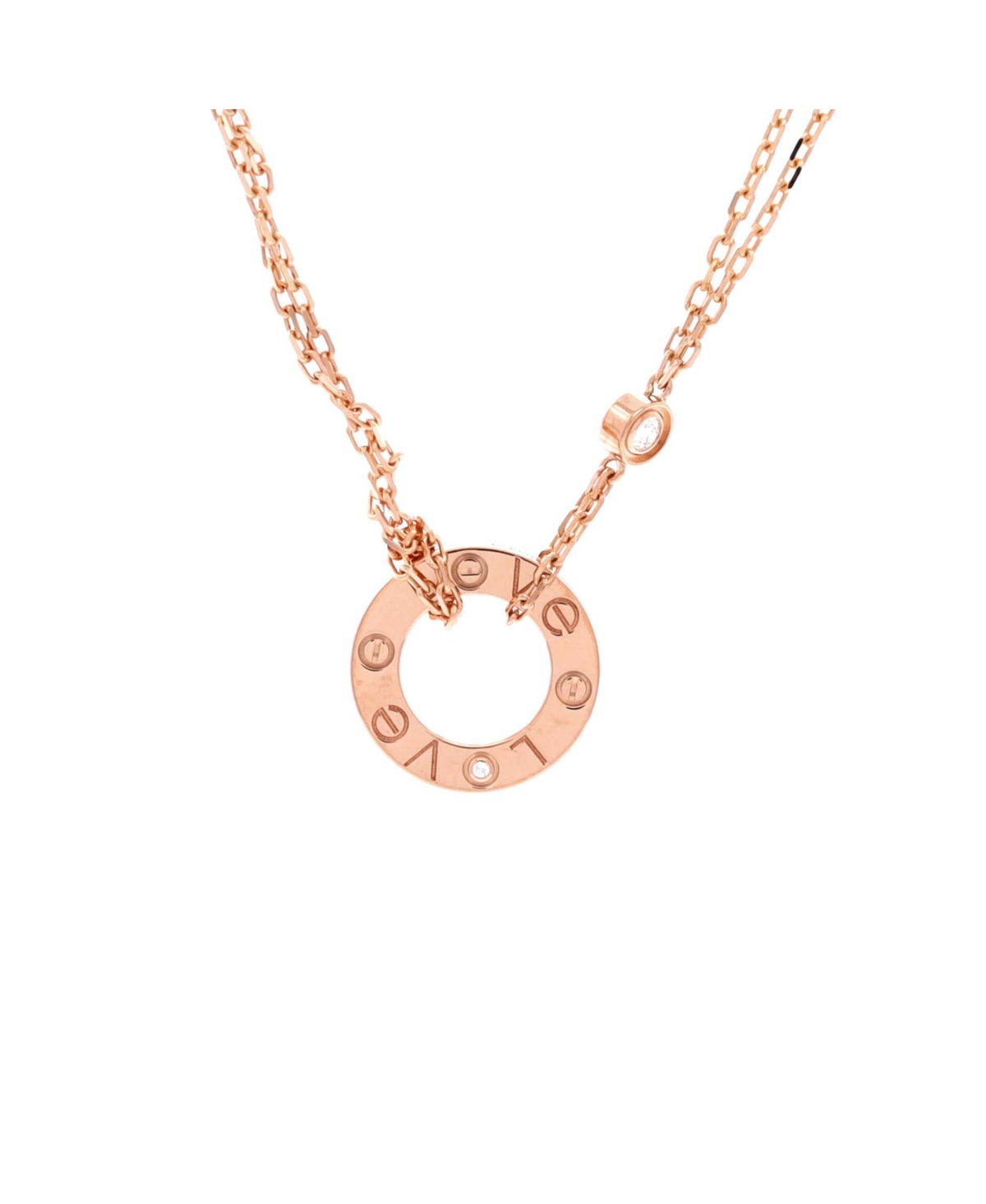 Click here for Pre-Owned Cartier 2 Diamonds Love Pendant Necklace... prices