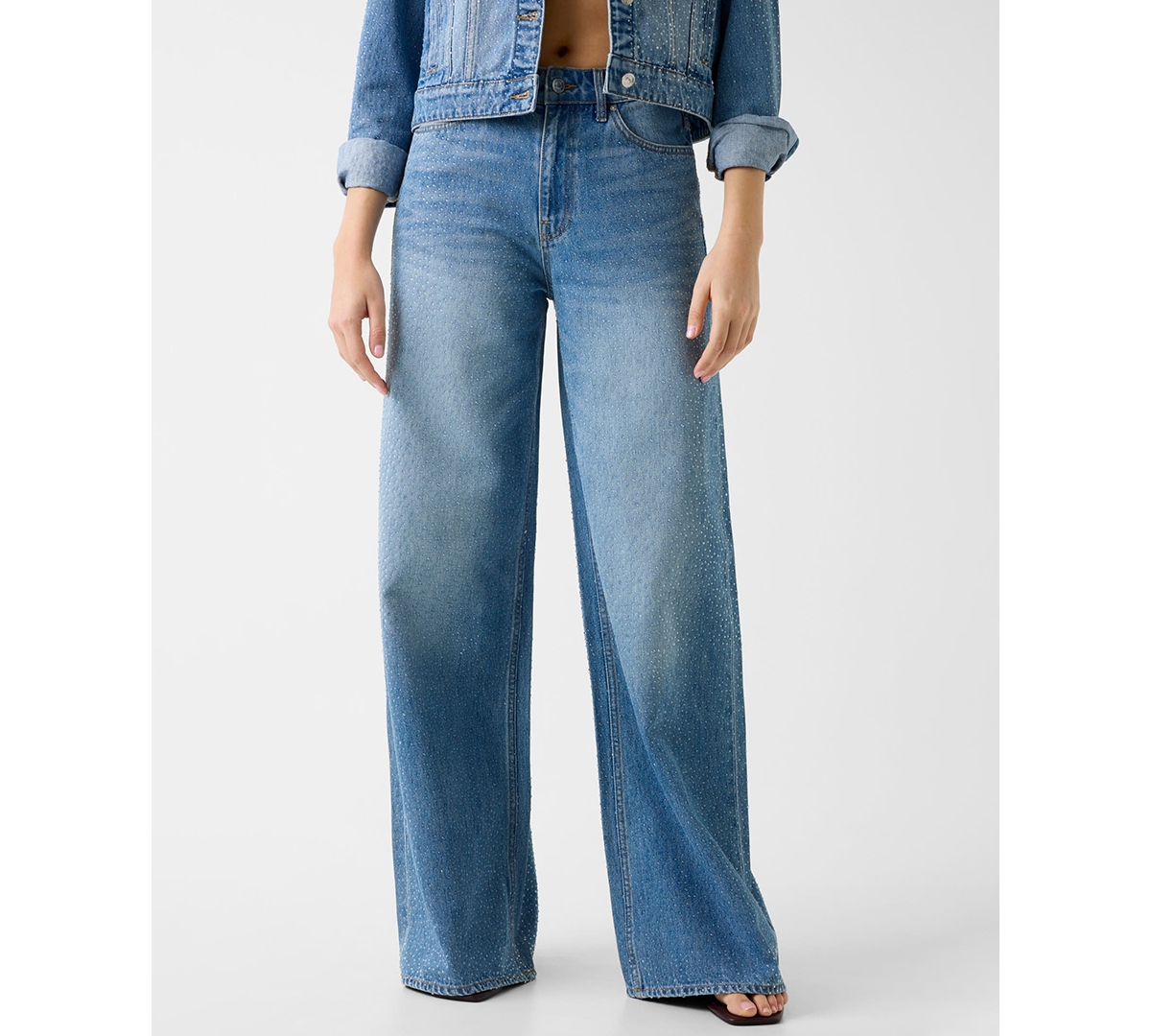 Click here for Guess Womens Alba High-Waist Wide-Leg Jeans - Keep... prices