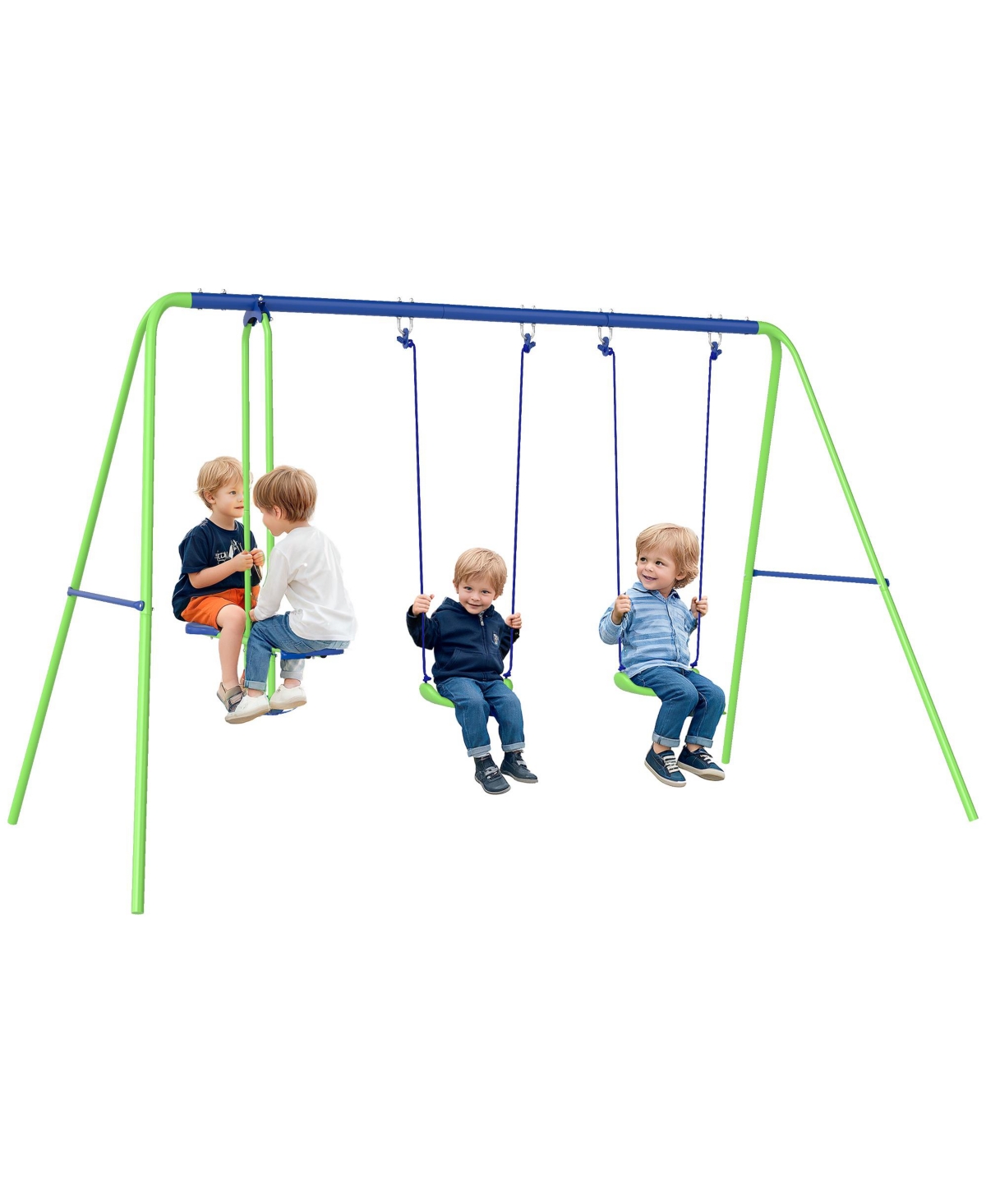Click here for Hongge Outdoor Metal Swing Set with Two Seats and... prices