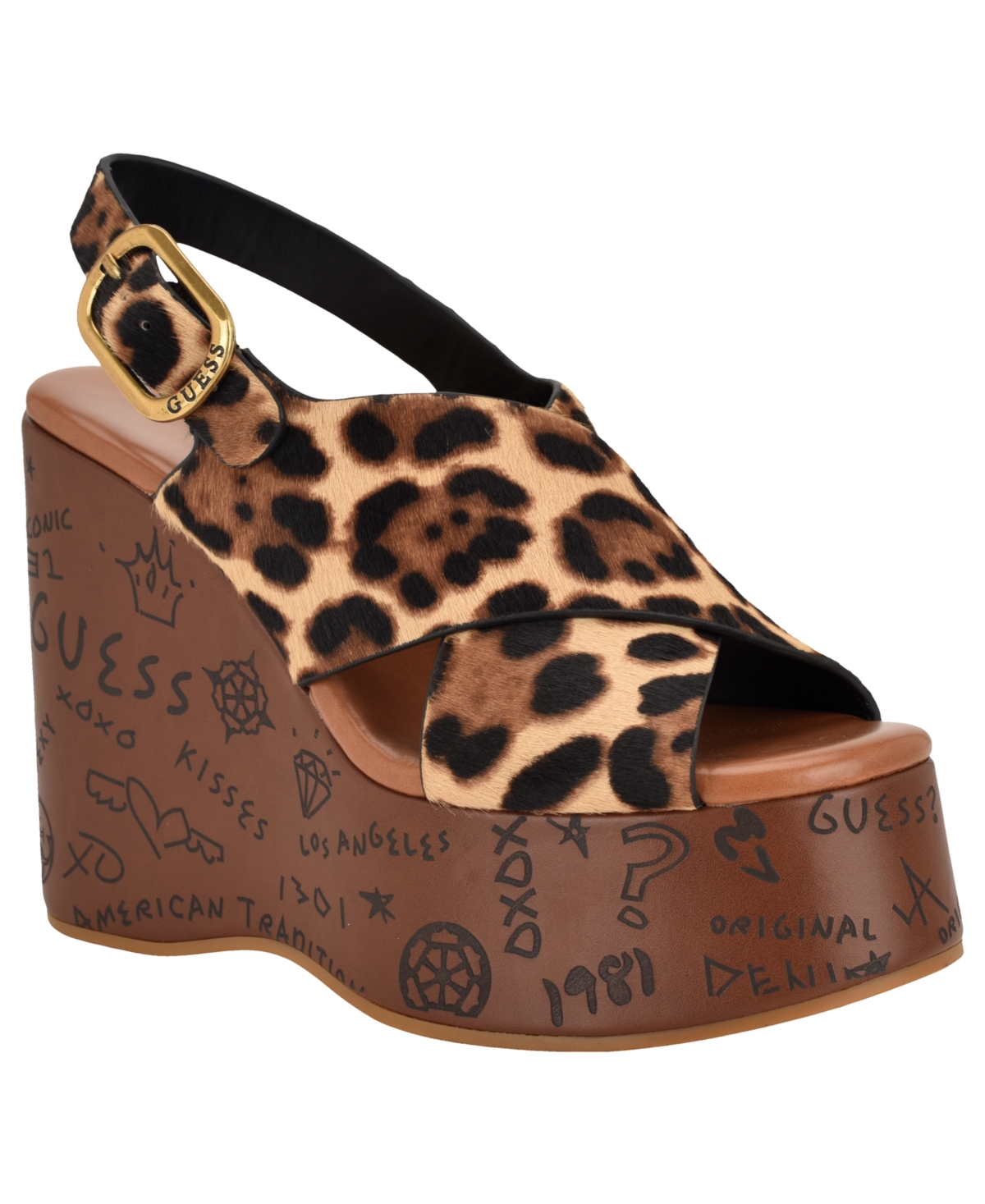 Click here for Guess Womens Yarisel Logo-Embossed Round Toe Wedge... prices