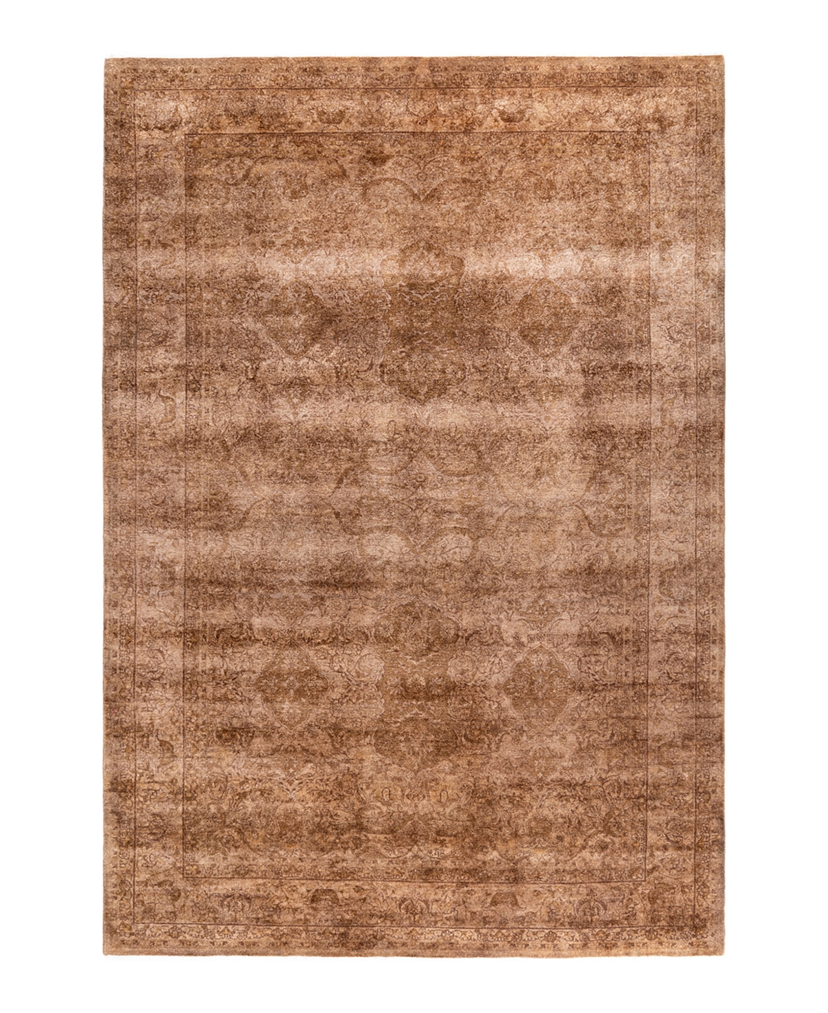 Adorn Hand Woven Rugs Fine Vibrance M1494 6 2 x 9 1 Area Rug - Brown
