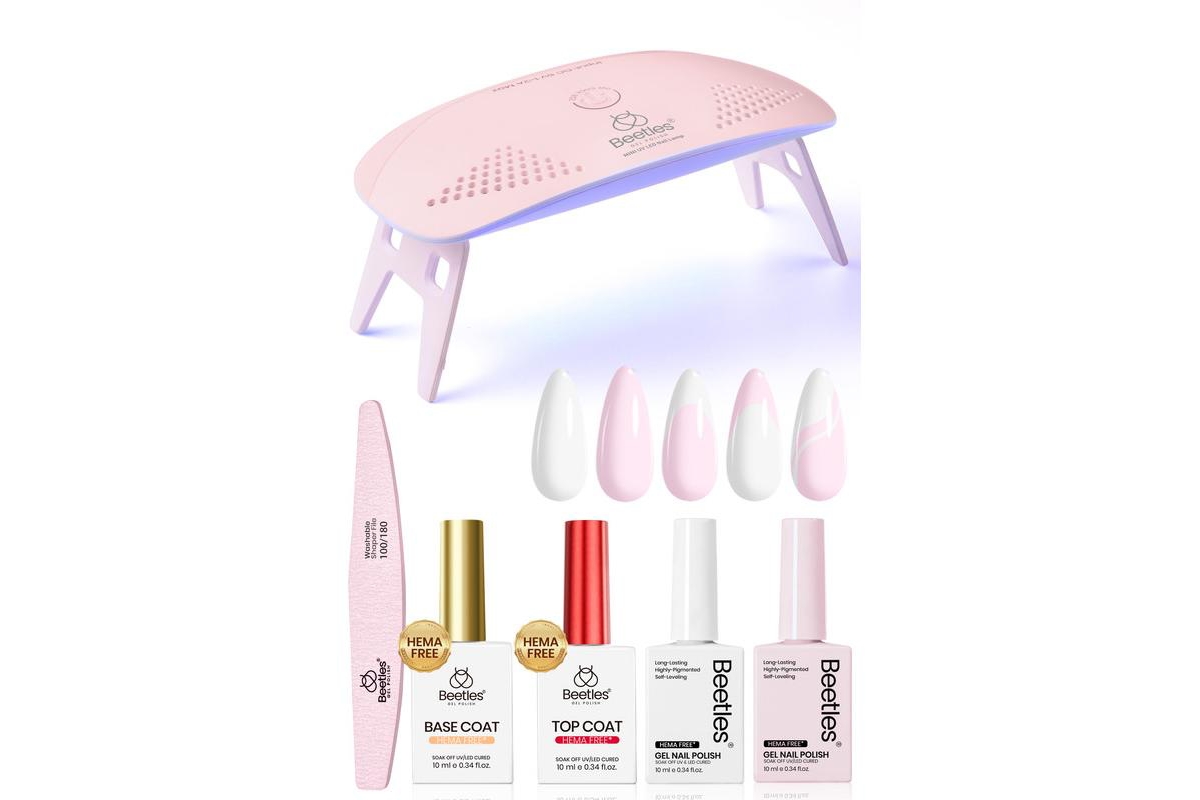 Click here for Beetles Gel Nail Polish Kit with Uv Light - Pink b... prices