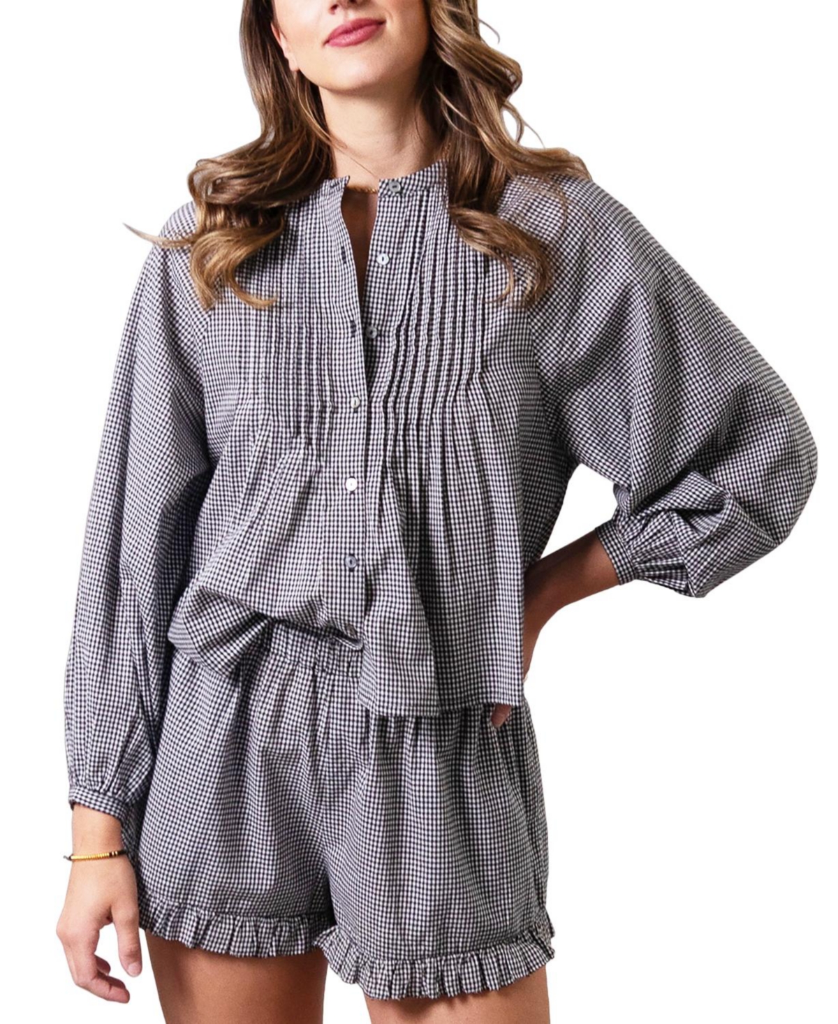 Click here for West Of Womens Clarisse Top - Black white prices