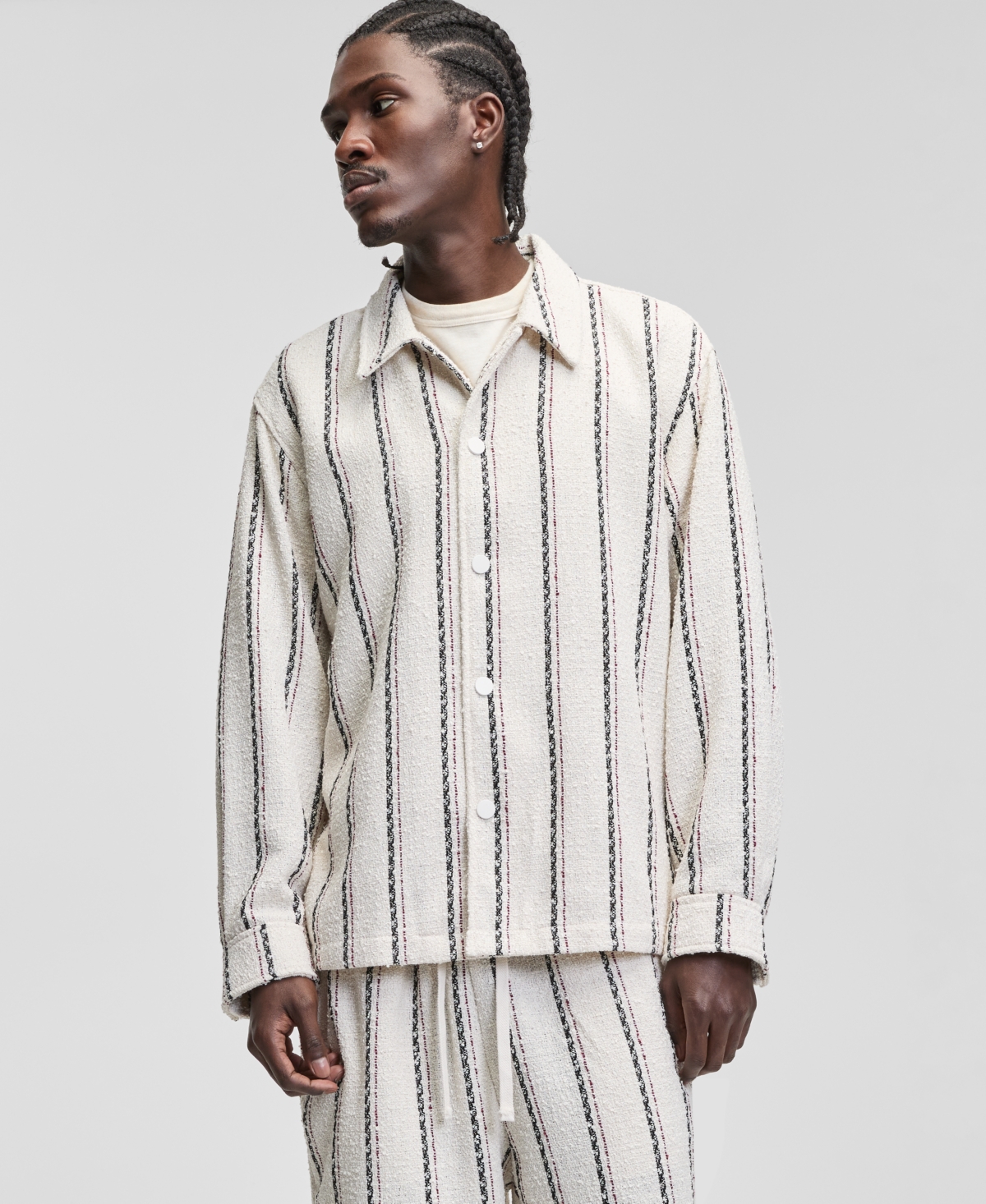 Click here for Mode of One Mens Striped Shirt Jacket  Macys Exclu... prices