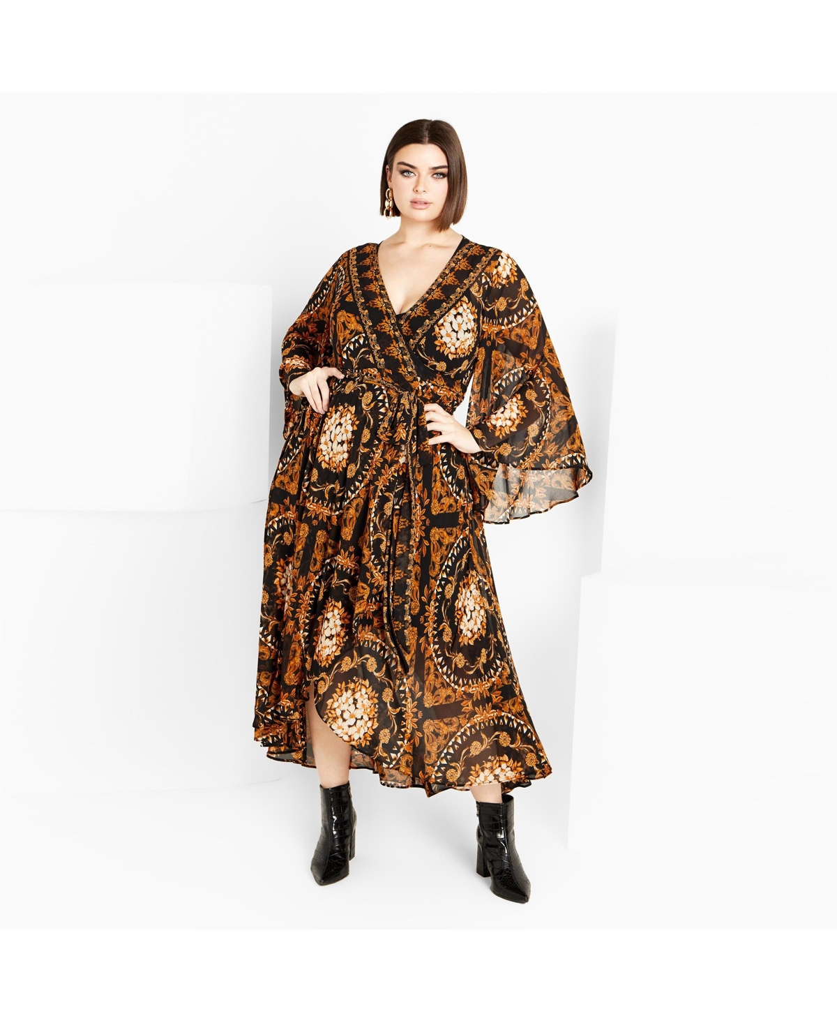 Click here for City Chic Womens Freya Placement Maxi Dress - Anci... prices