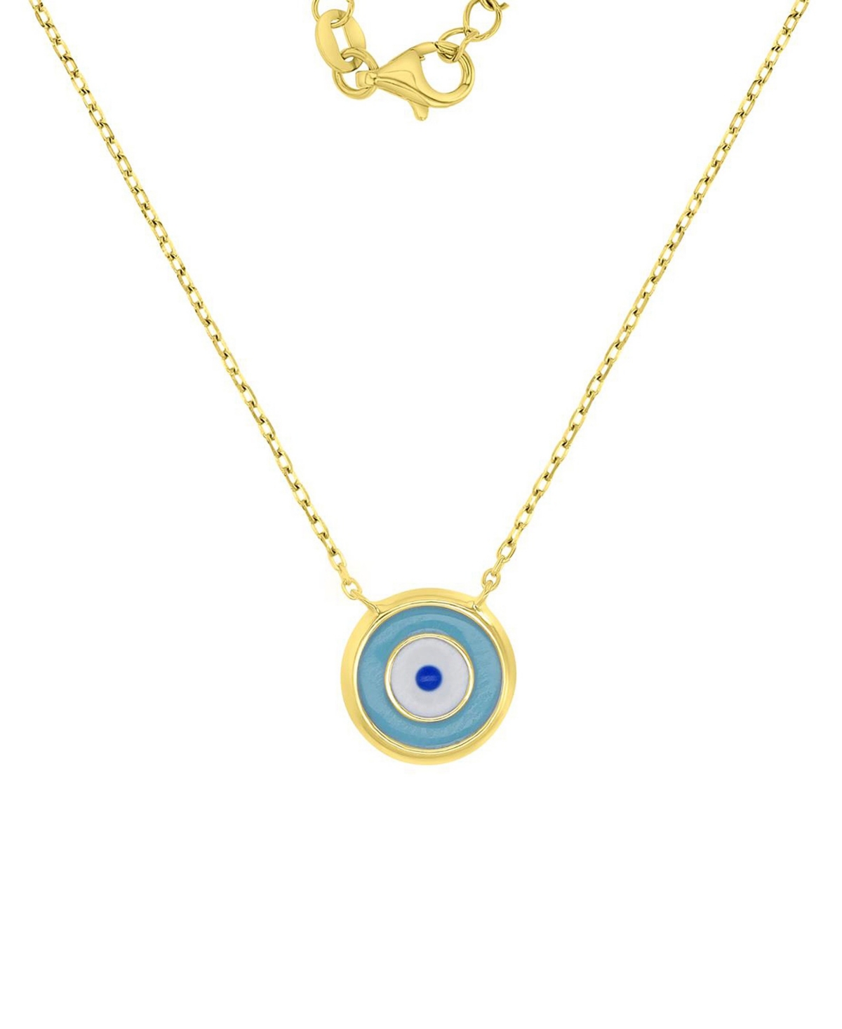 Click here for Macys Enamel Evil Eye Necklace in 14k Yellow Gold... prices