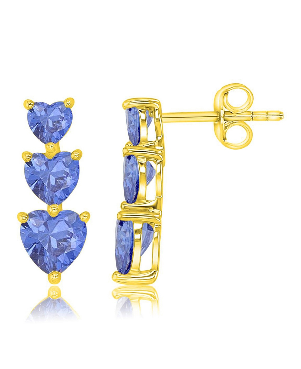 Click here for Macys Triple Heart Tanzanite Stone Earrings in 14k... prices