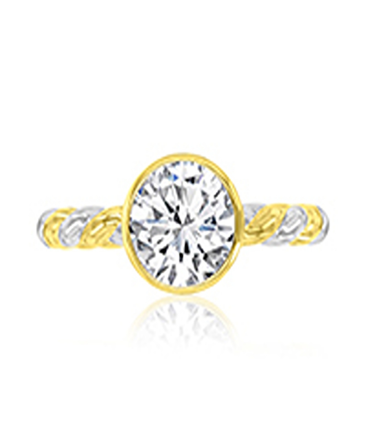 Click here for Macys Cubic Zirconia Bezel Twisted Ring in 14k Yel... prices