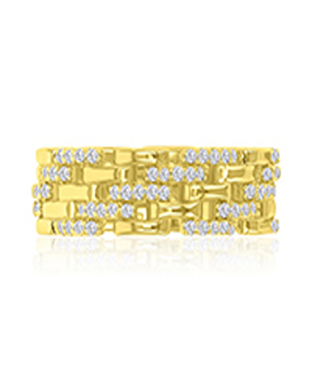 Click here for Macys Cubic Zirconia Eternity Chain Ring in 14k Ye... prices