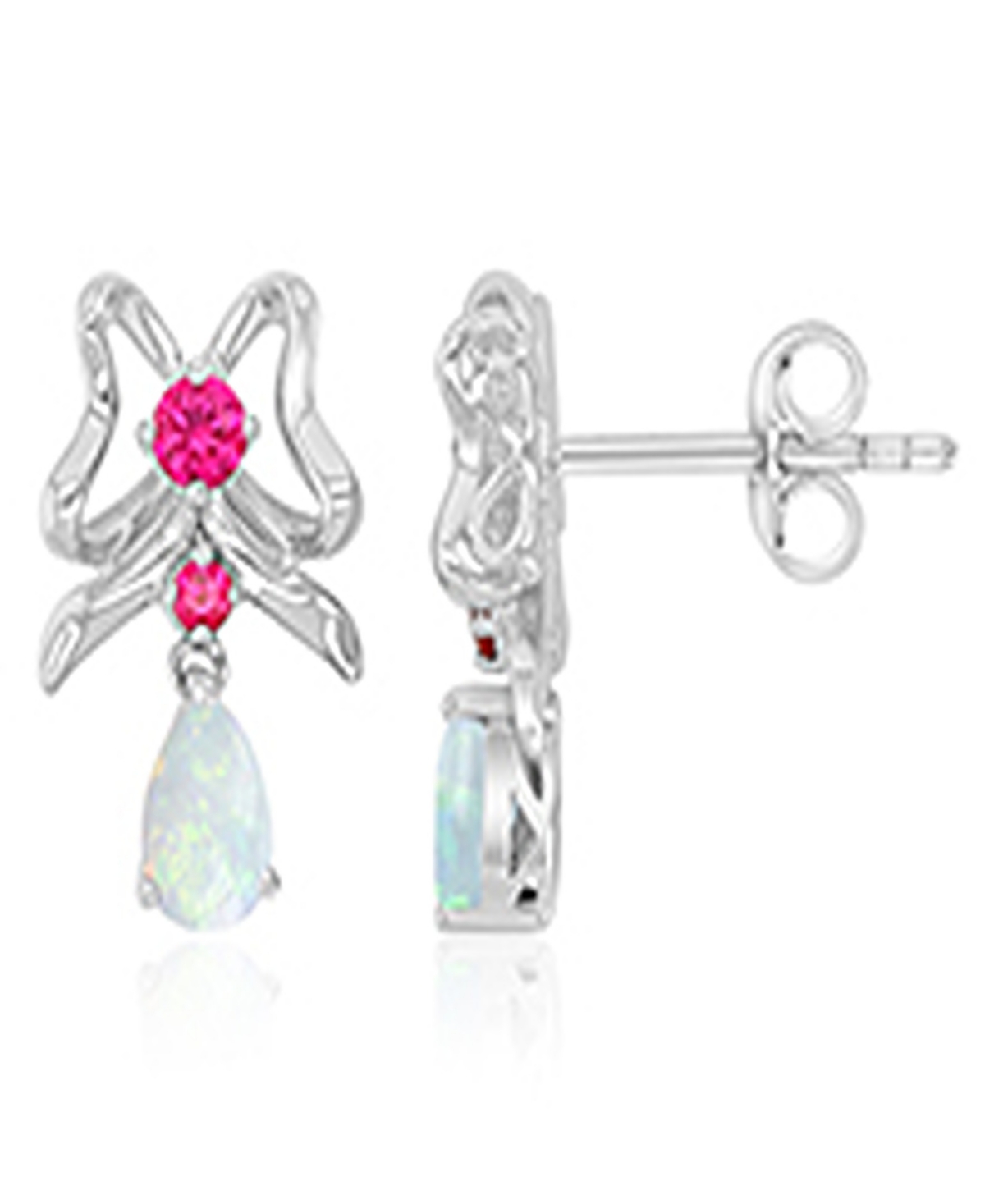 Click here for Macys Created Opal and Ruby Dangling Earrings in R... prices