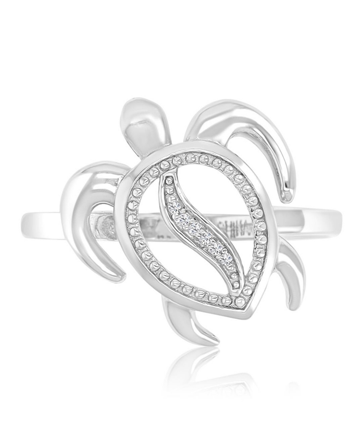 Click here for Macys Diamond Accent Sea Turtle Ring in Rhodium Ov... prices