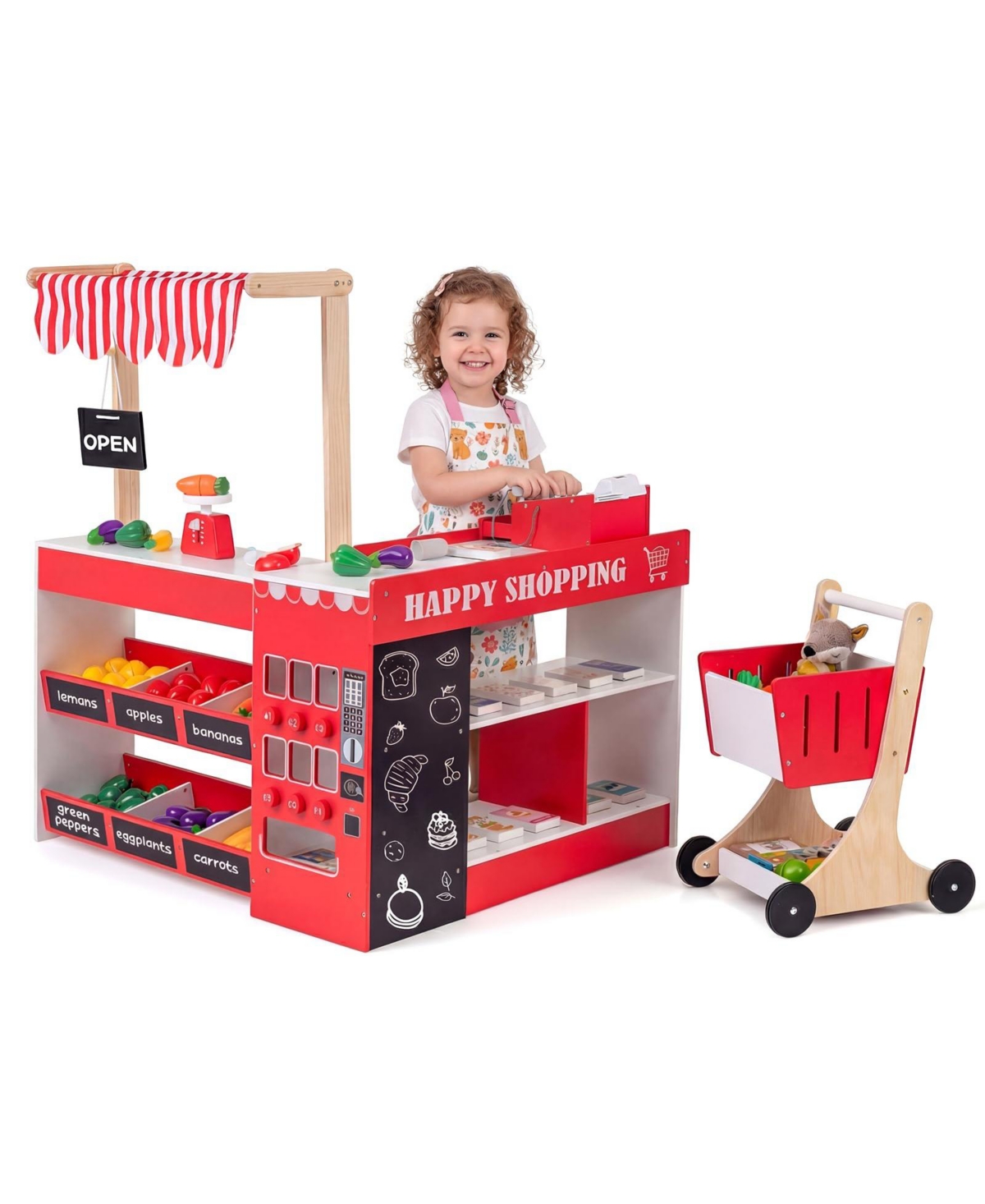 Click here for Mecale Wooden Kids Grocery Store Playset Pretend S... prices