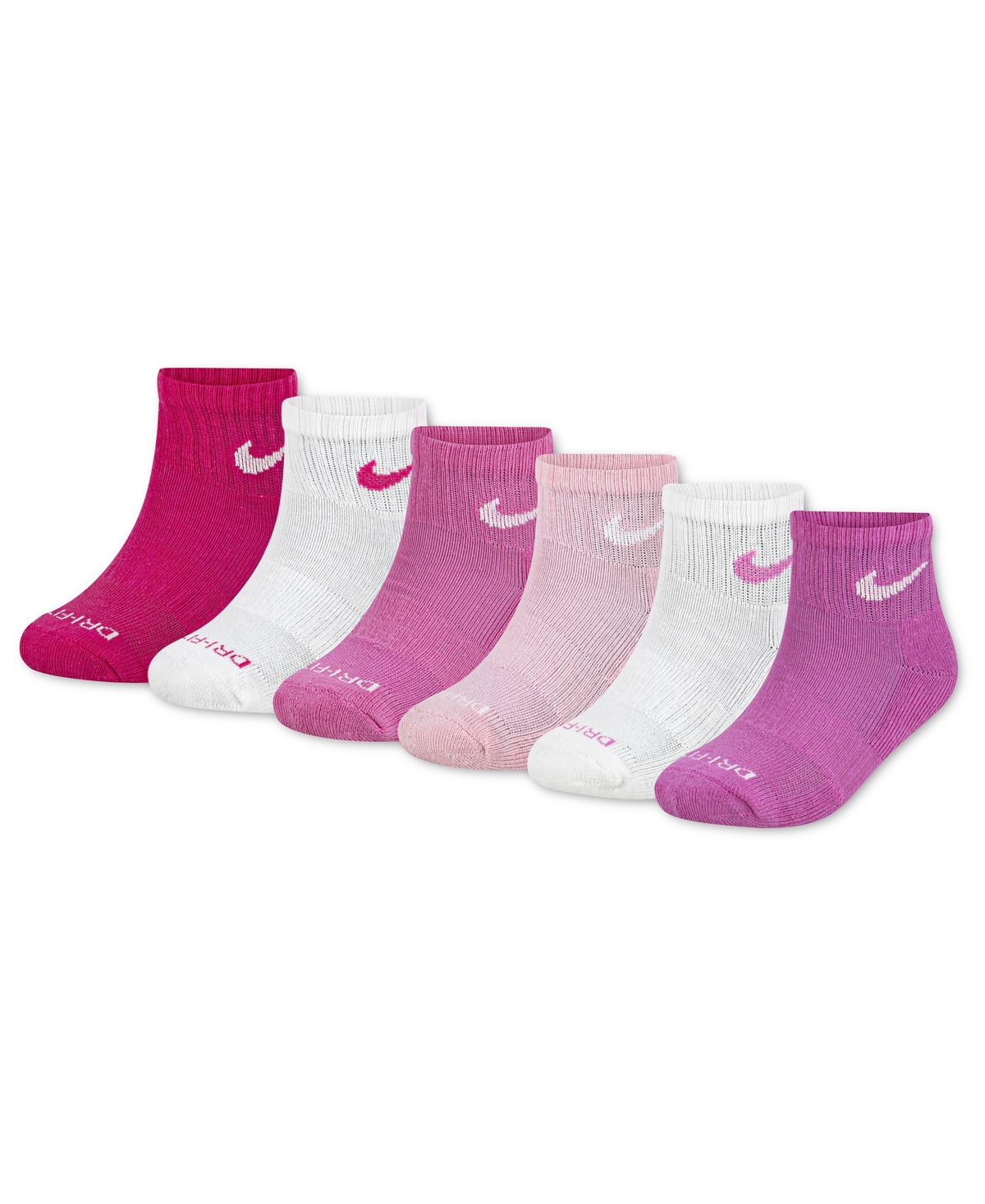 Click here for Nike Little Kids 6-Pk. Ankle Socks - White/Pink/Ma... prices