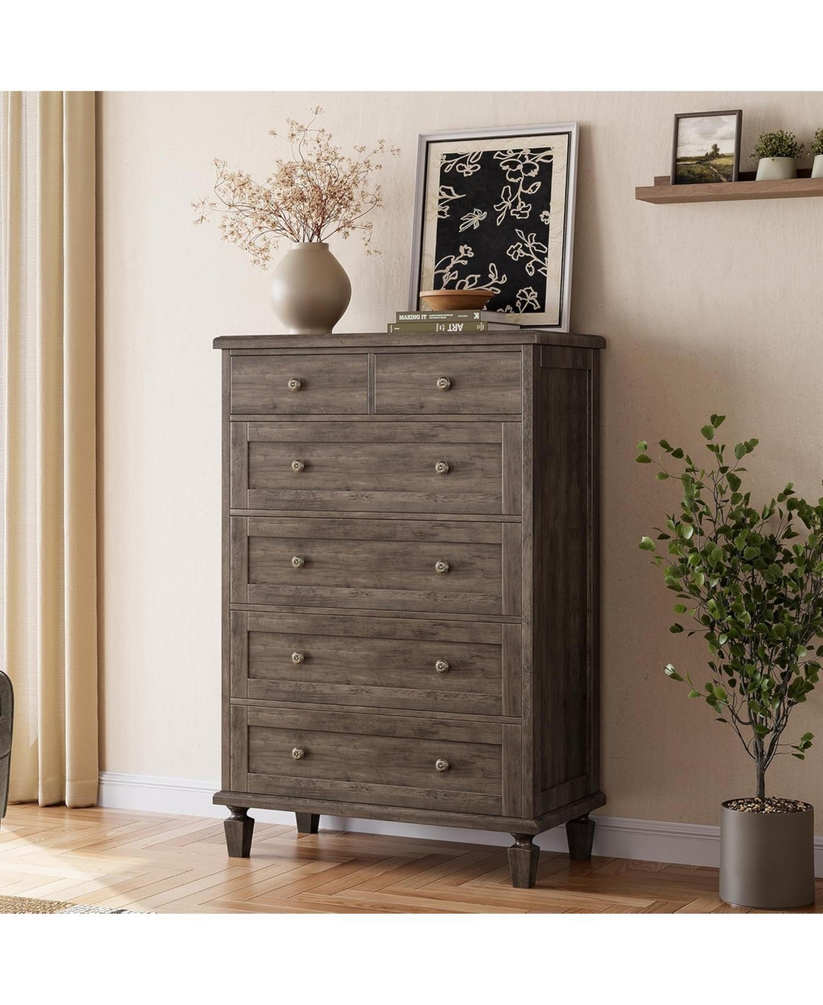 Click here for gaomon Vintage 6 Drawer Dresser for Bedroom  Tall... prices