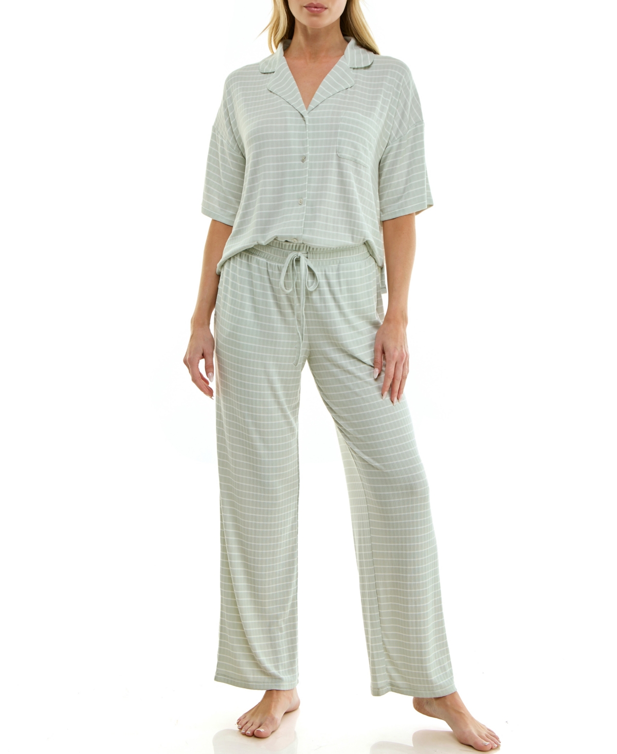 Click here for Jaclyn Intimates Womens Button-Up Top and Pull-On... prices