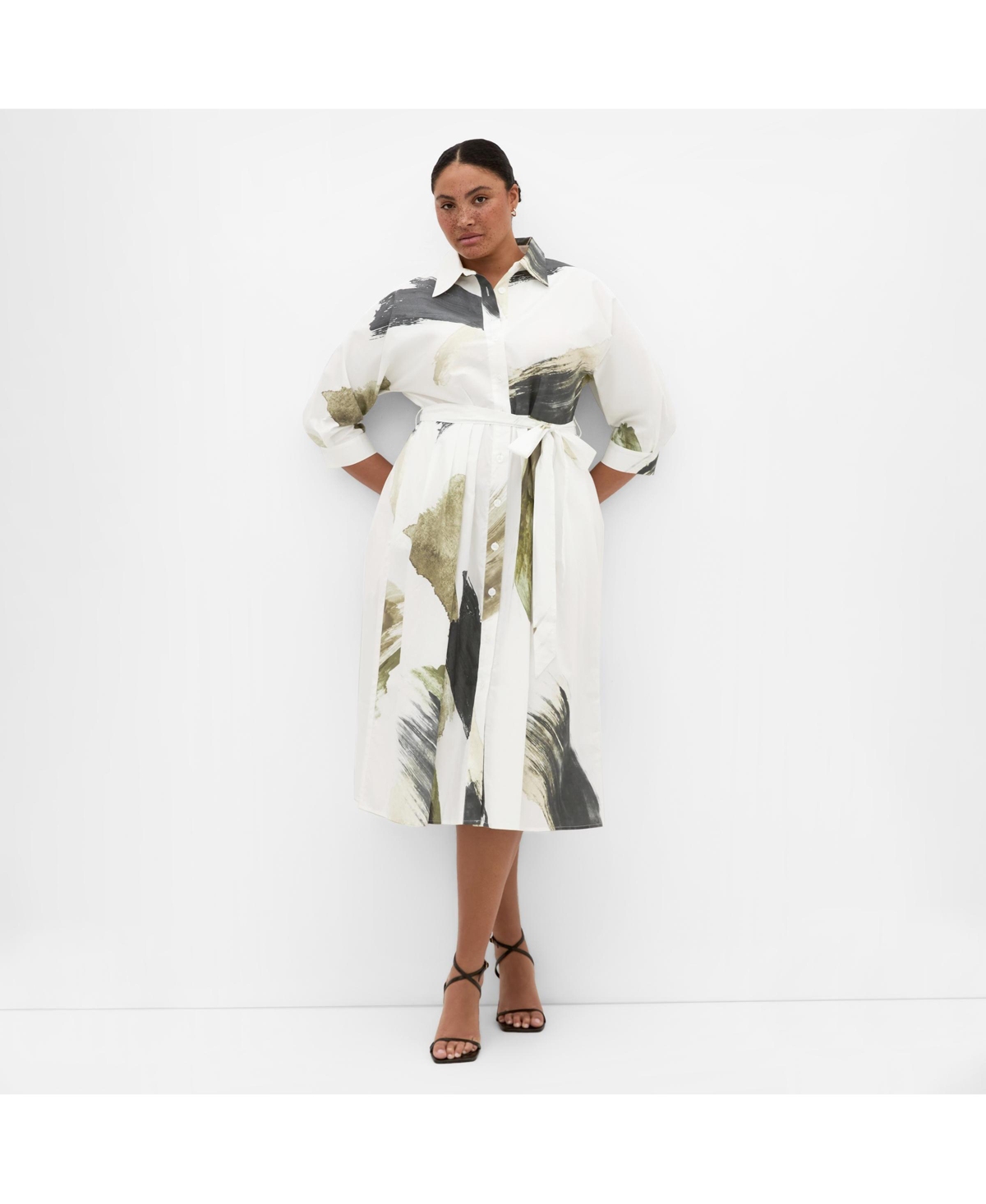 Click here for City Chic Womens Angel Print Shirt Dress - Muse iv... prices