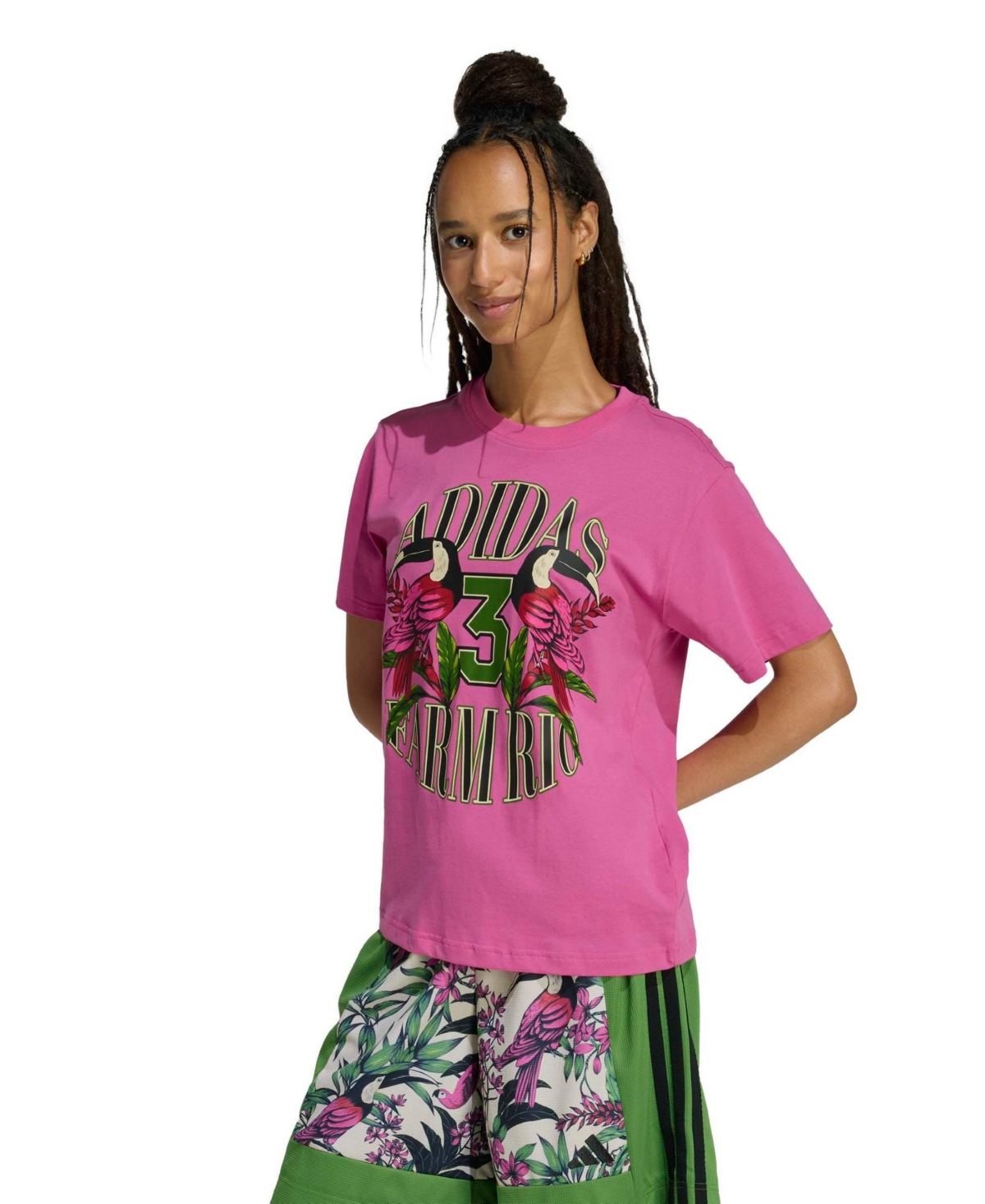 Click here for adidas Womens Adidas x Farm Rio Graphic Crewneck T... prices