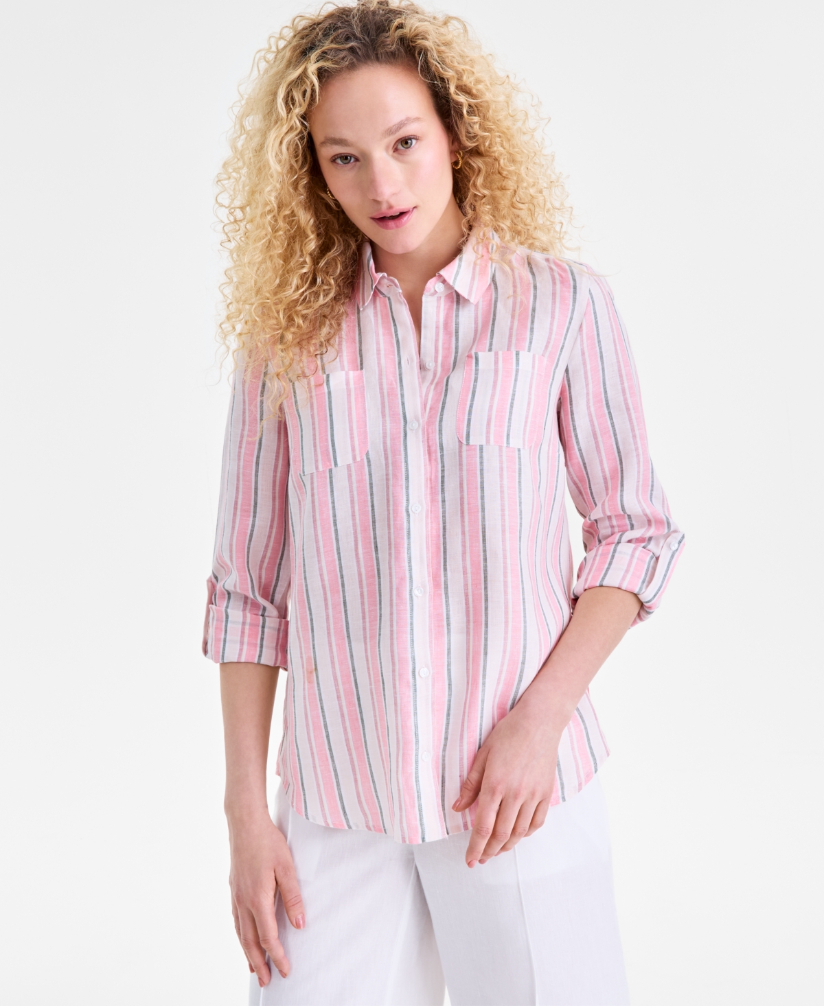 Click here for Charter Club Womens 100 Linen Shirt  Created for M... prices
