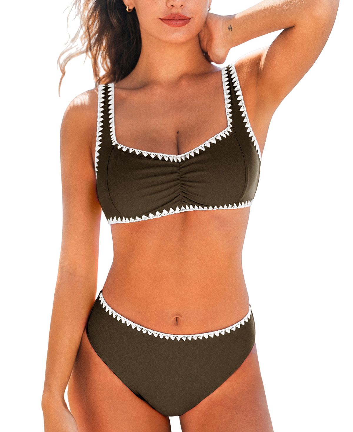 Click here for Cupshe Womens Sweetheart Neck Stitching Bikini Set... prices