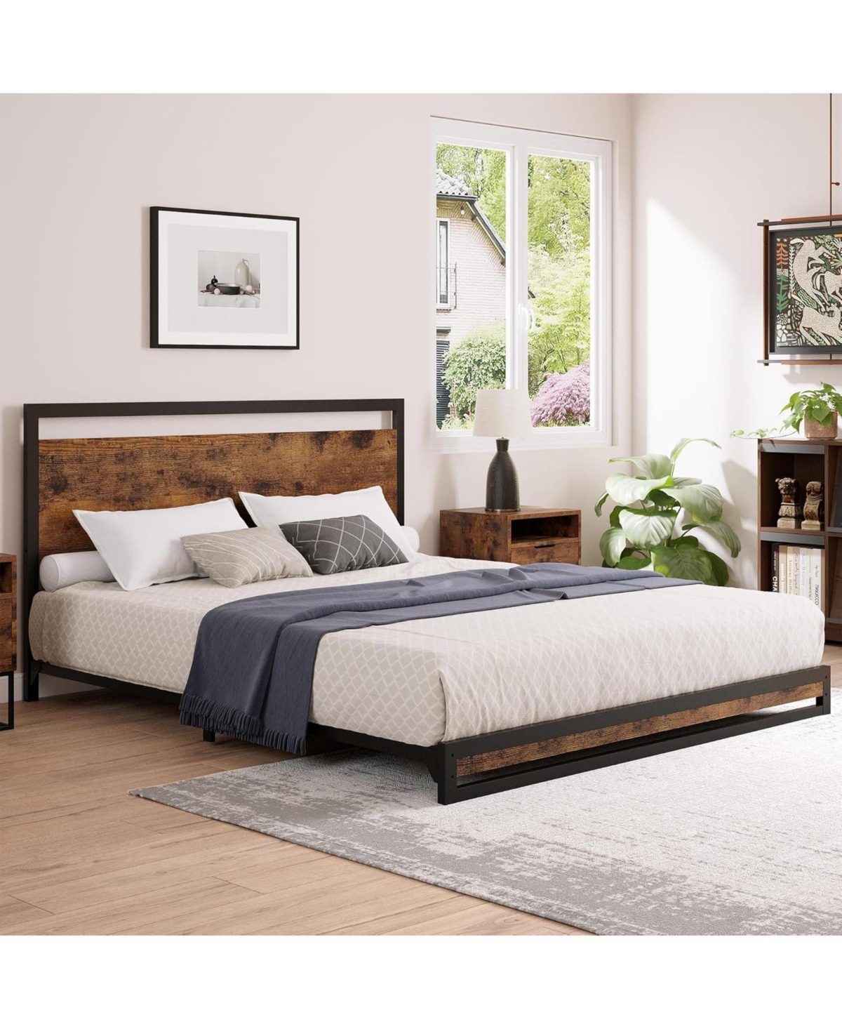 Click here for gaomon Bed Frame with Wood Headboard and Footboard... prices