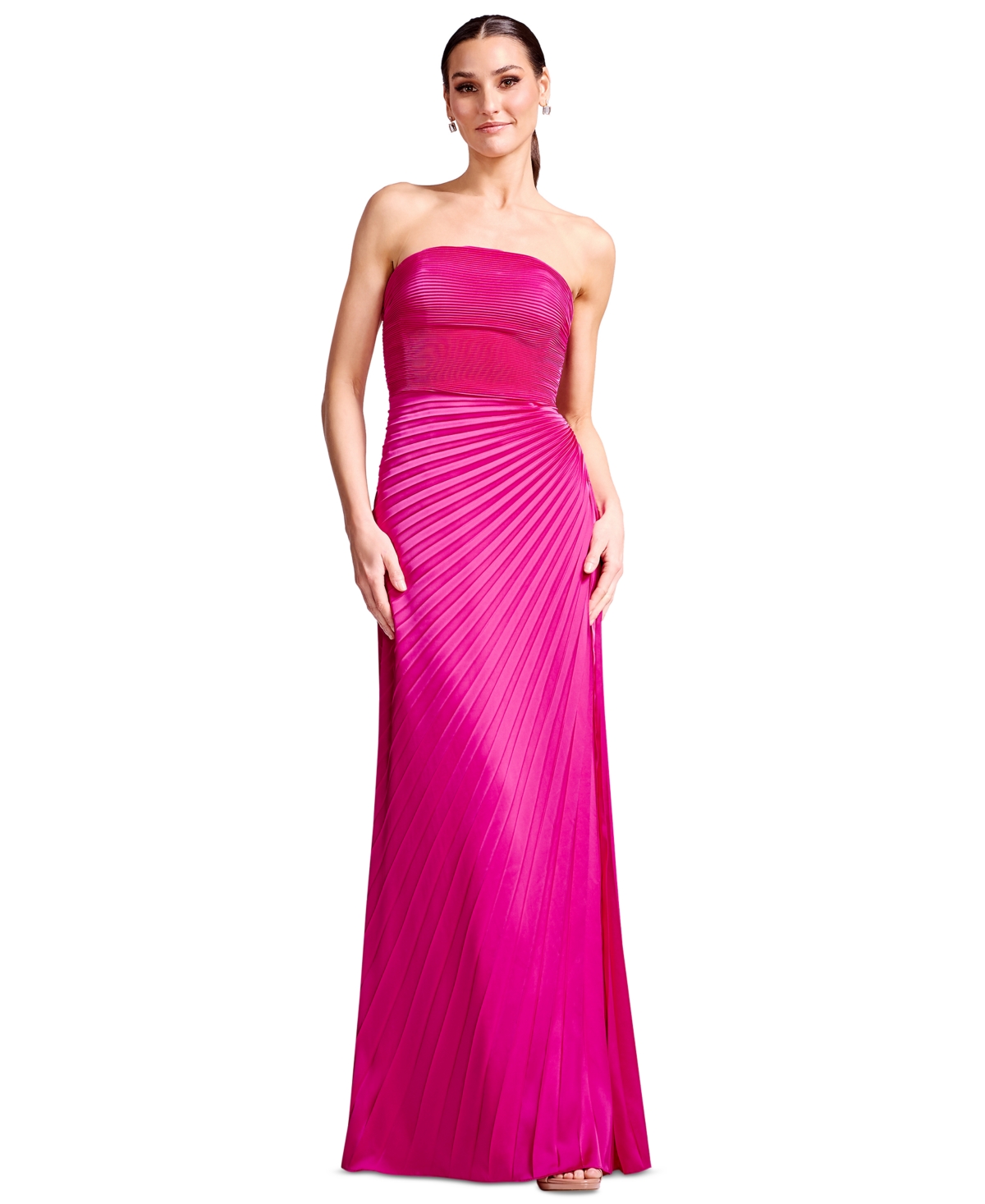 Click here for Dress the Population Womens Kinley Strapless Pleat... prices