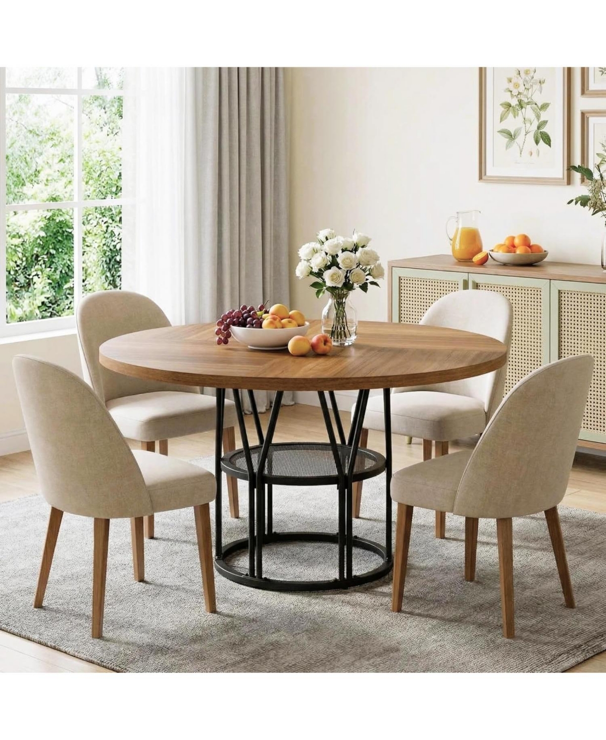 Click here for gaomon 47" Round Dining Table with Storage  S... prices