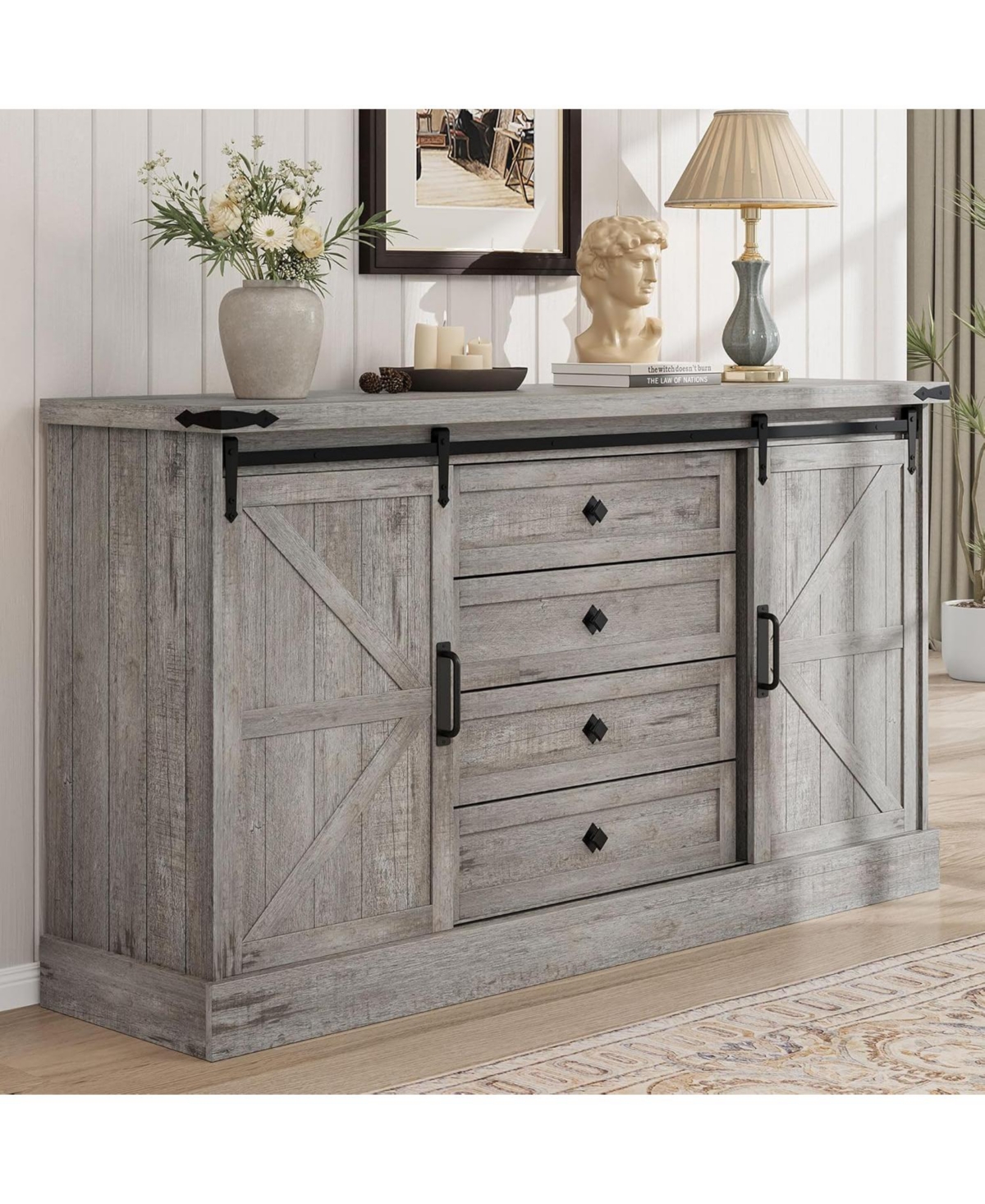 Click here for gaomon Farmhouse 4 Drawer Dresser for Bedroom  59&... prices
