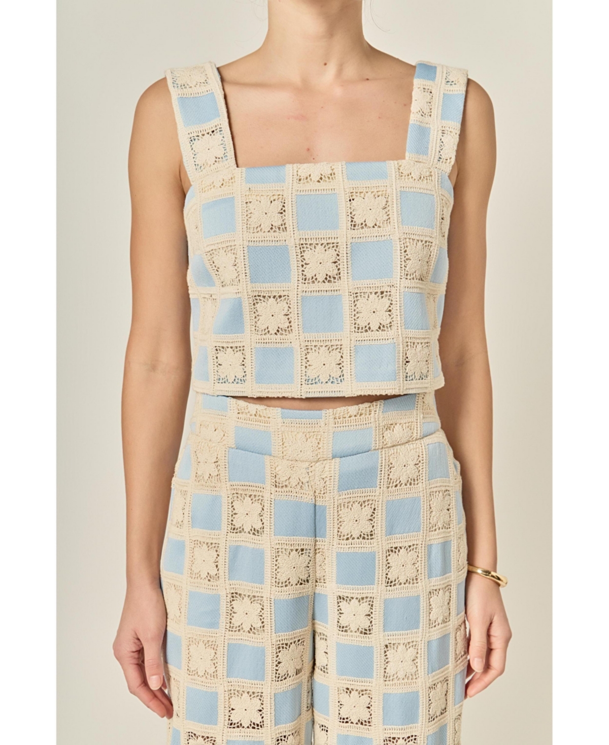 Click here for English Factory Womens Crochet Sleeveless Top - Po... prices