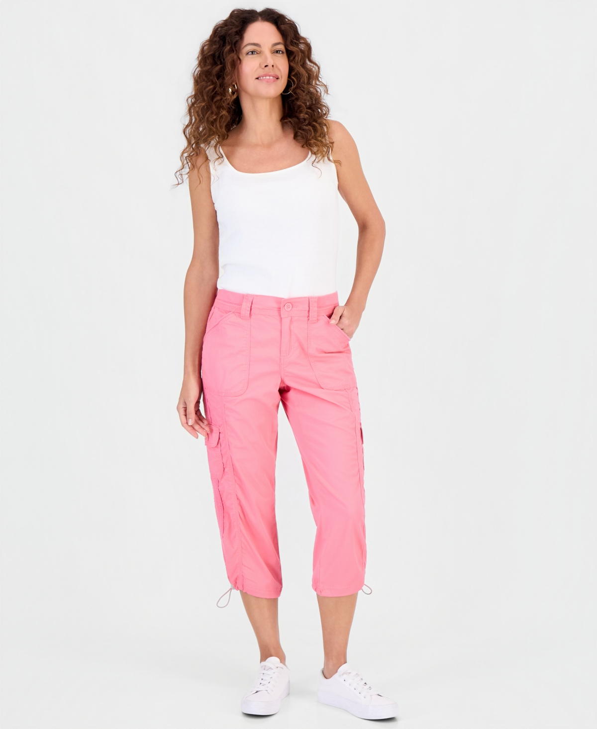 Click here for Style & Co Womens Mid-Rise Cargo Capri Pants  Excl... prices