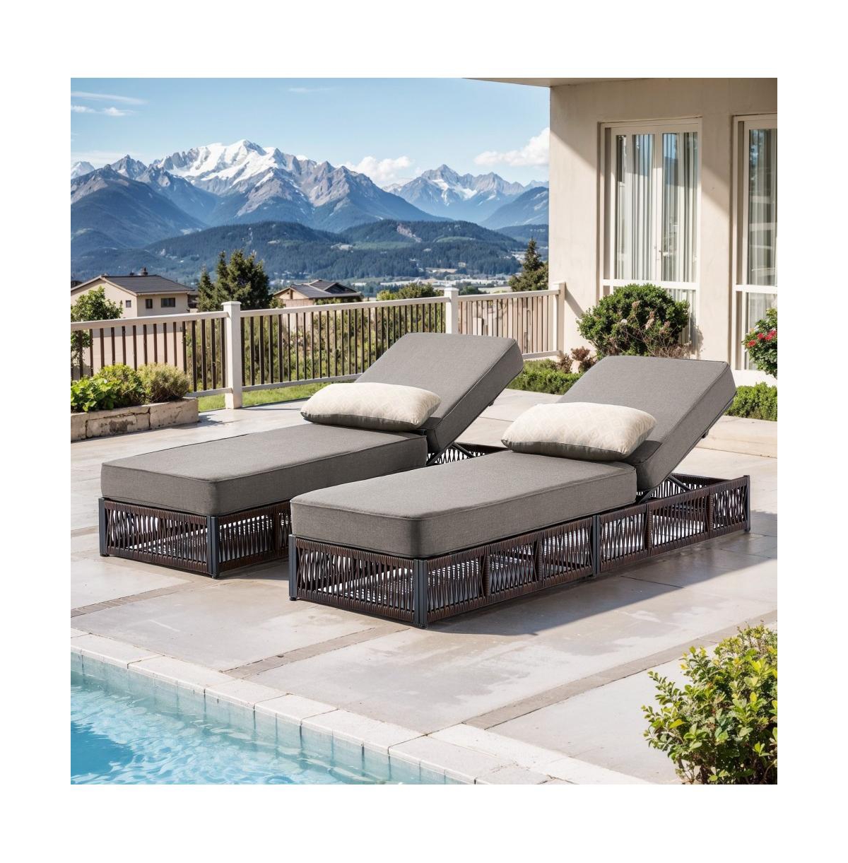 Click here for Gymojoy Brown Pe Wicker Outdoor Chaise Lounge with... prices