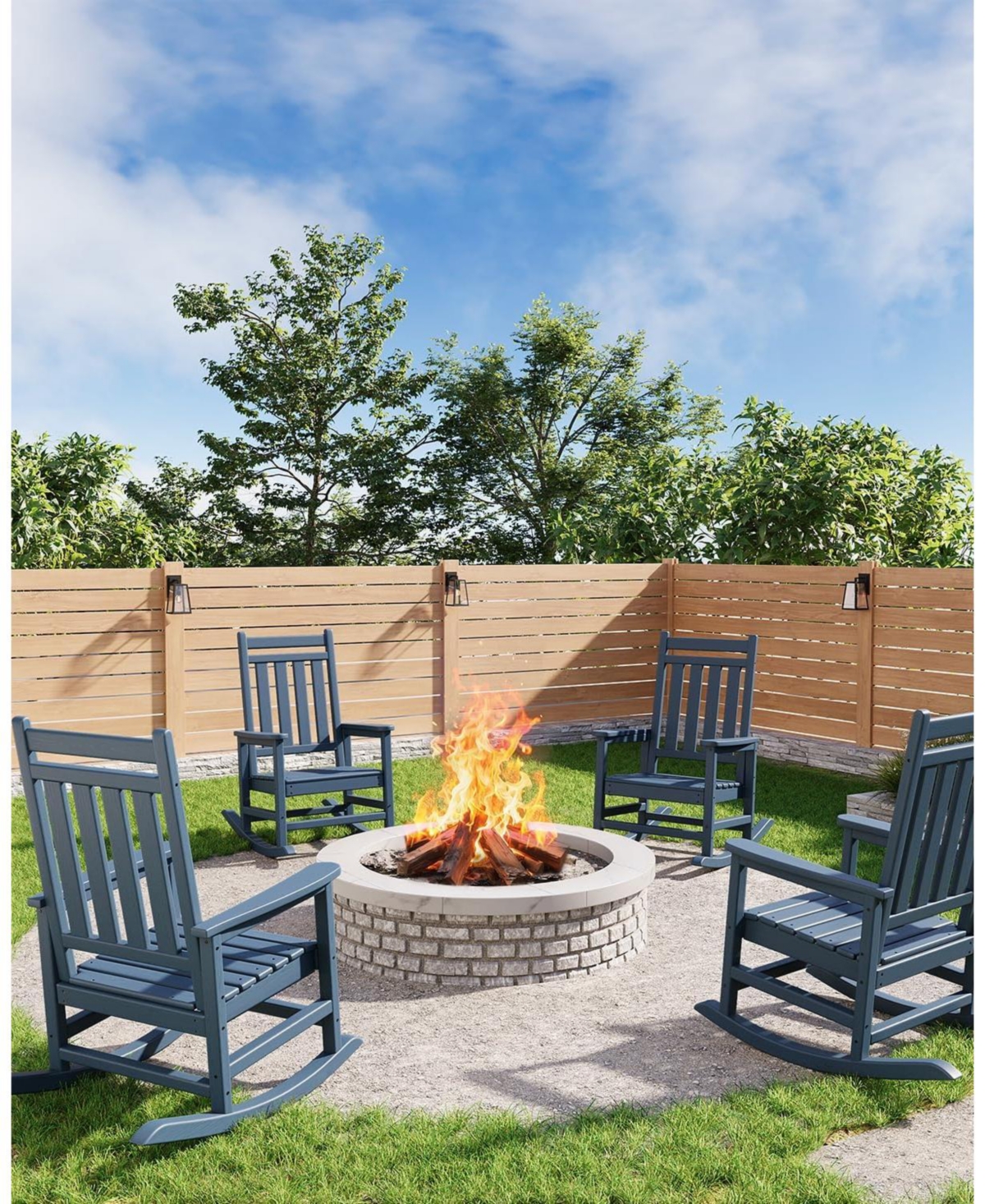 Click here for gaomon Poly Lumber Rocking Chair Outdoor Set of 4... prices