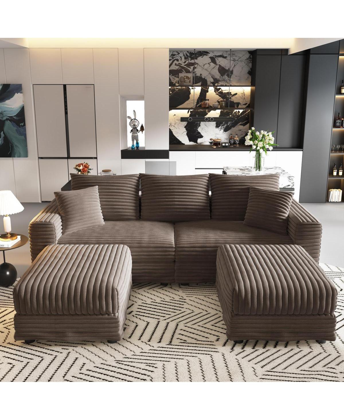 Click here for Streamdale Furniture 82.7" Plush Corduroy 3-S... prices