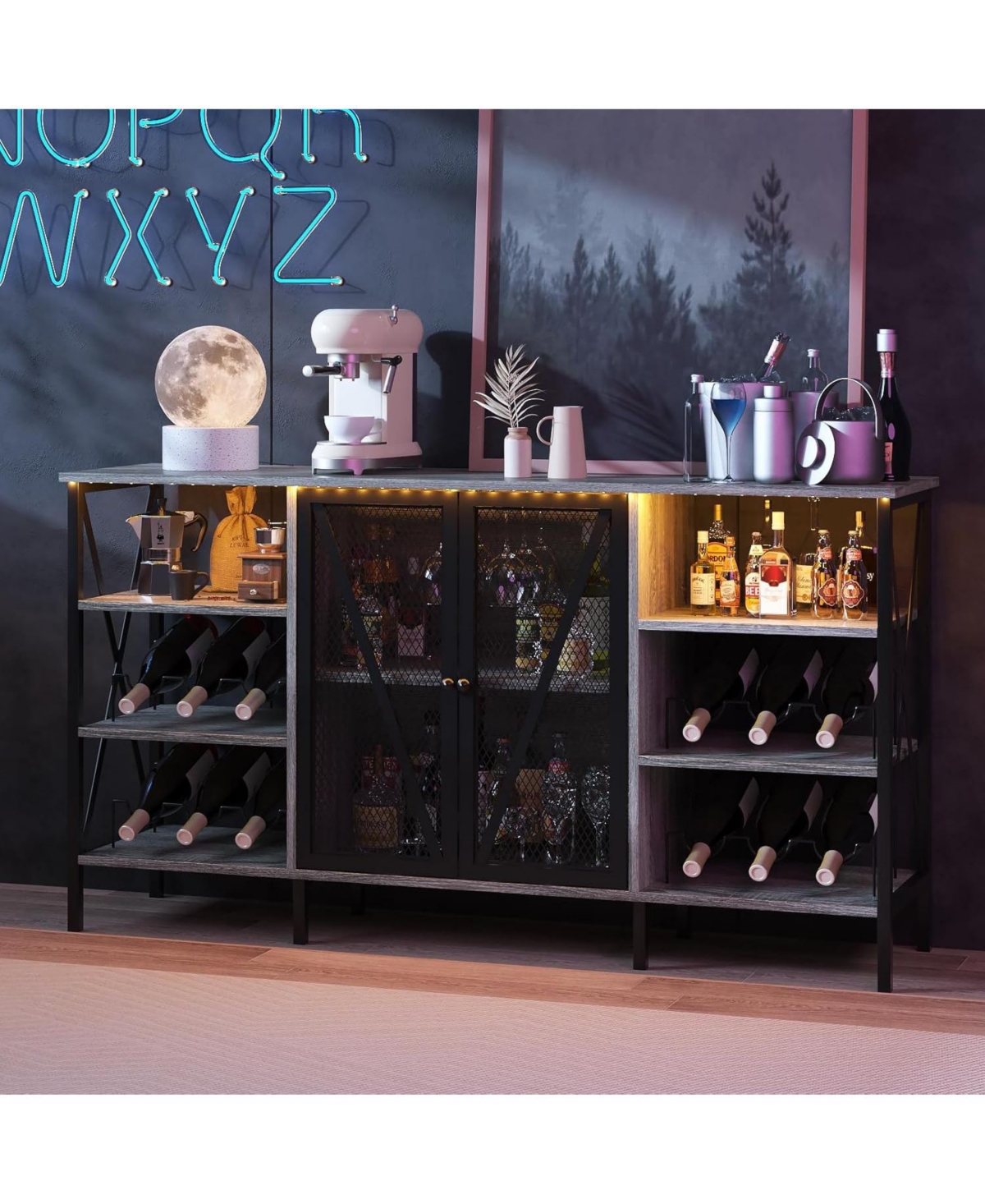 Click here for gaomon Farmhouse Wine Bar Cabinet with Wine Rack... prices