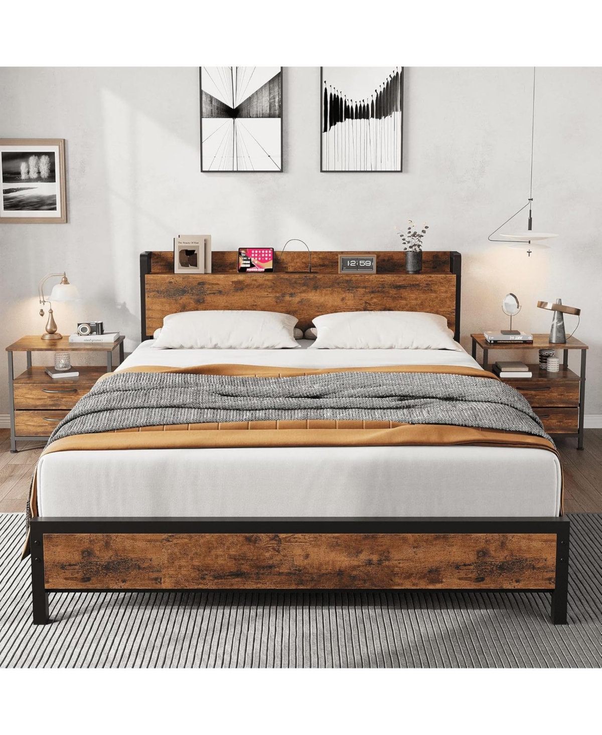 Click here for gaomon Size Bed Frame Charging Station with 2 Usb... prices