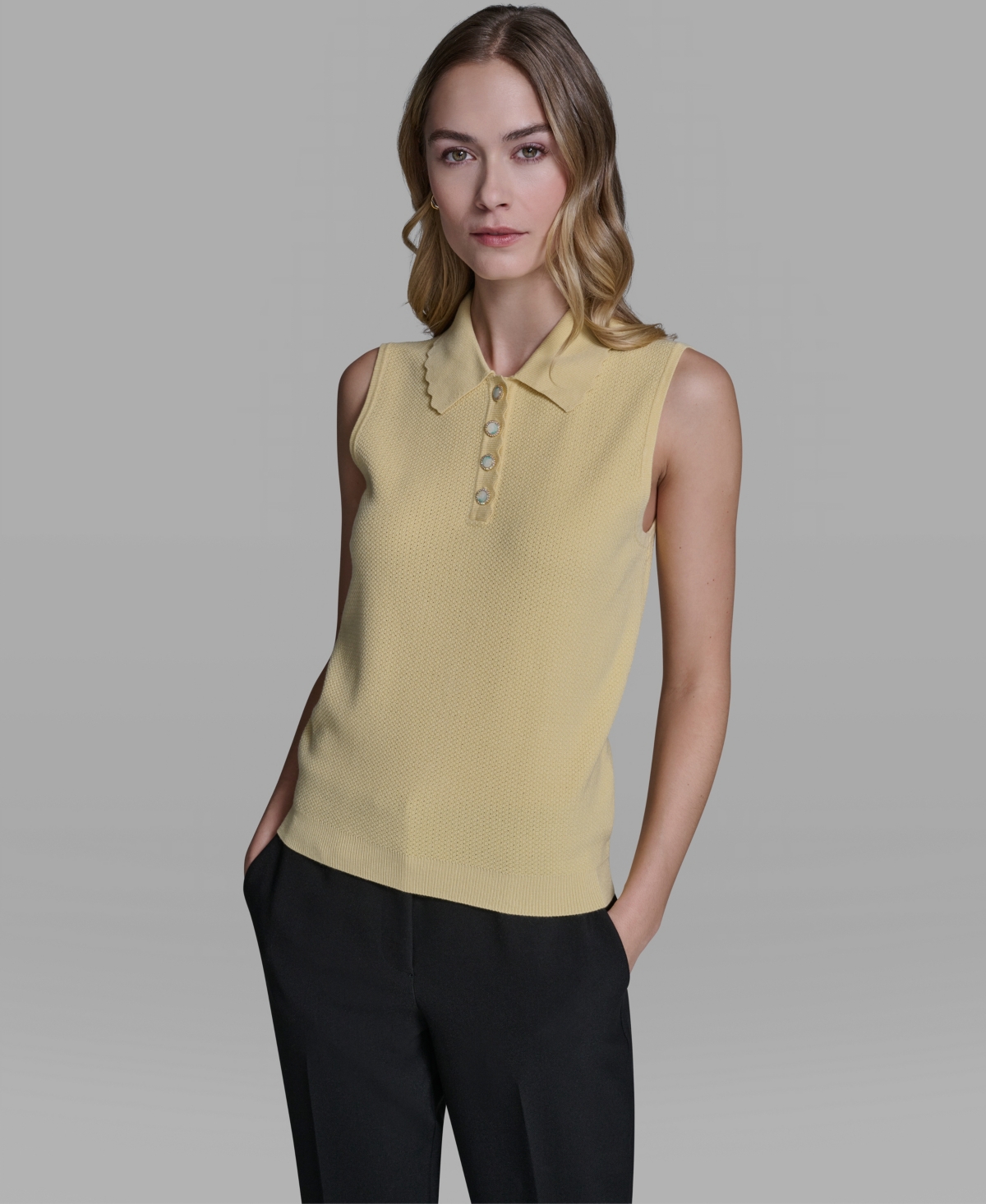 Click here for Karl Lagerfeld Paris Womens Collared Sleeveless Sw... prices