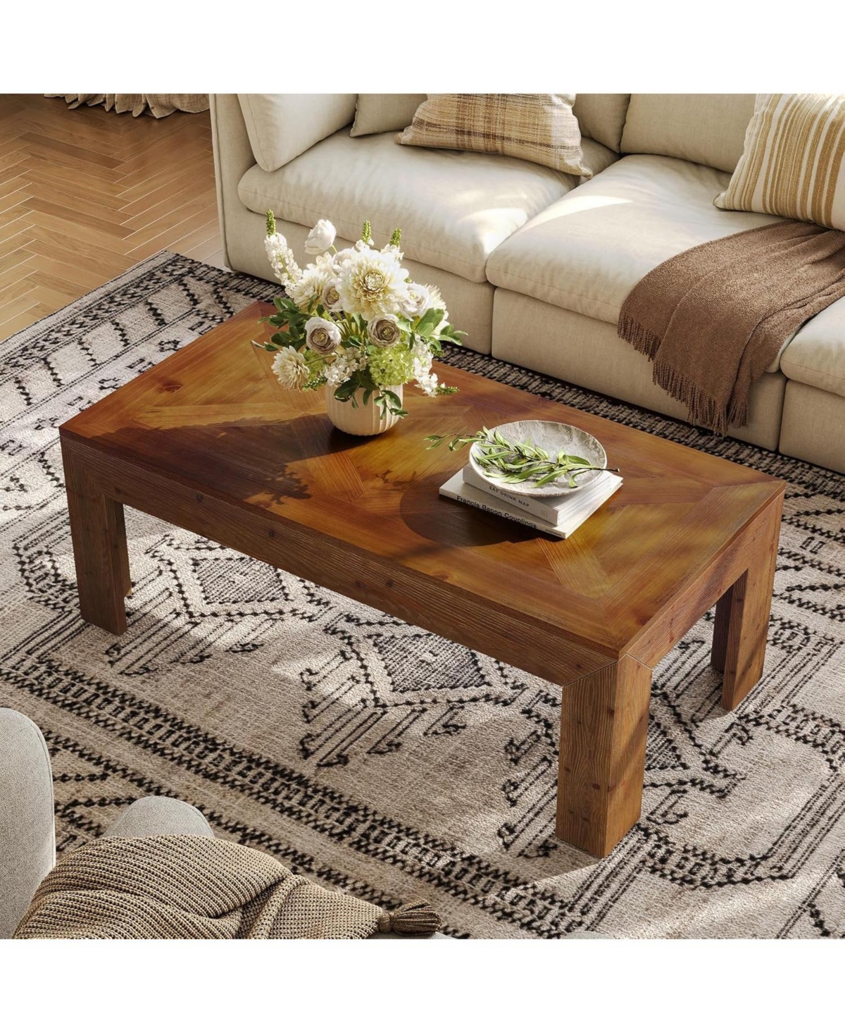Click here for Tribesigns Rectangular Coffee Table  47-Inch Solid... prices