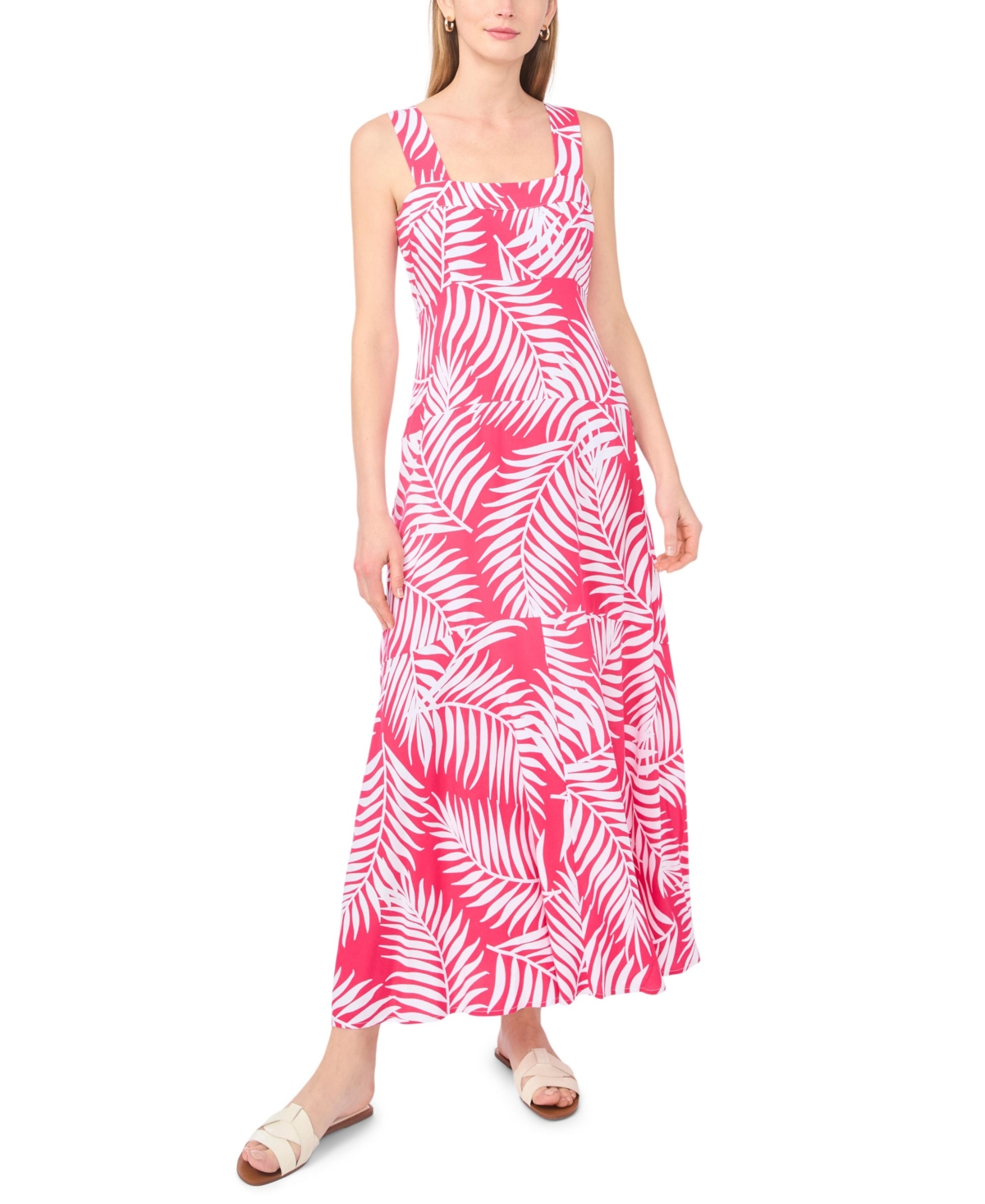 Click here for Vince Camuto Womens Tropical-Print Smocked Back Ti... prices