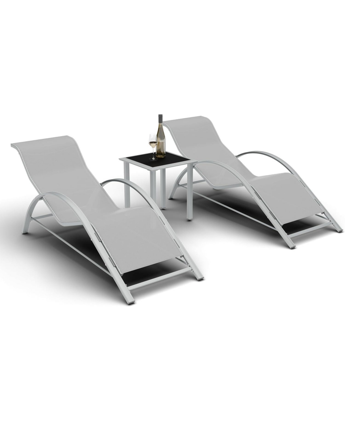 Click here for Gaomon Outdoor Chaise Lounge Chairs Set of 3  Heav... prices