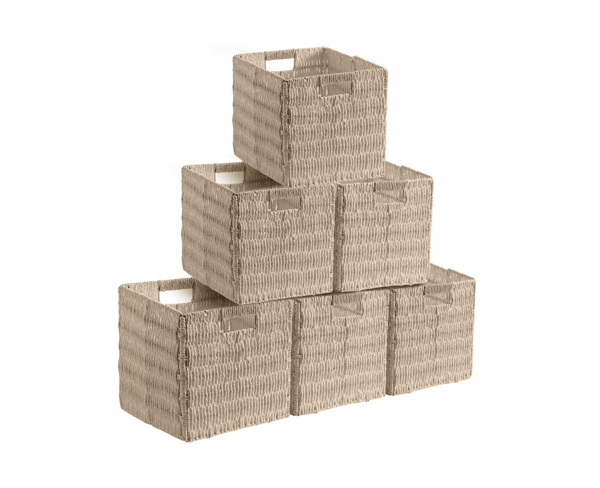 Click here for Ornavo Home 6 Pack Paper Wicker Storage Cube Bin S... prices