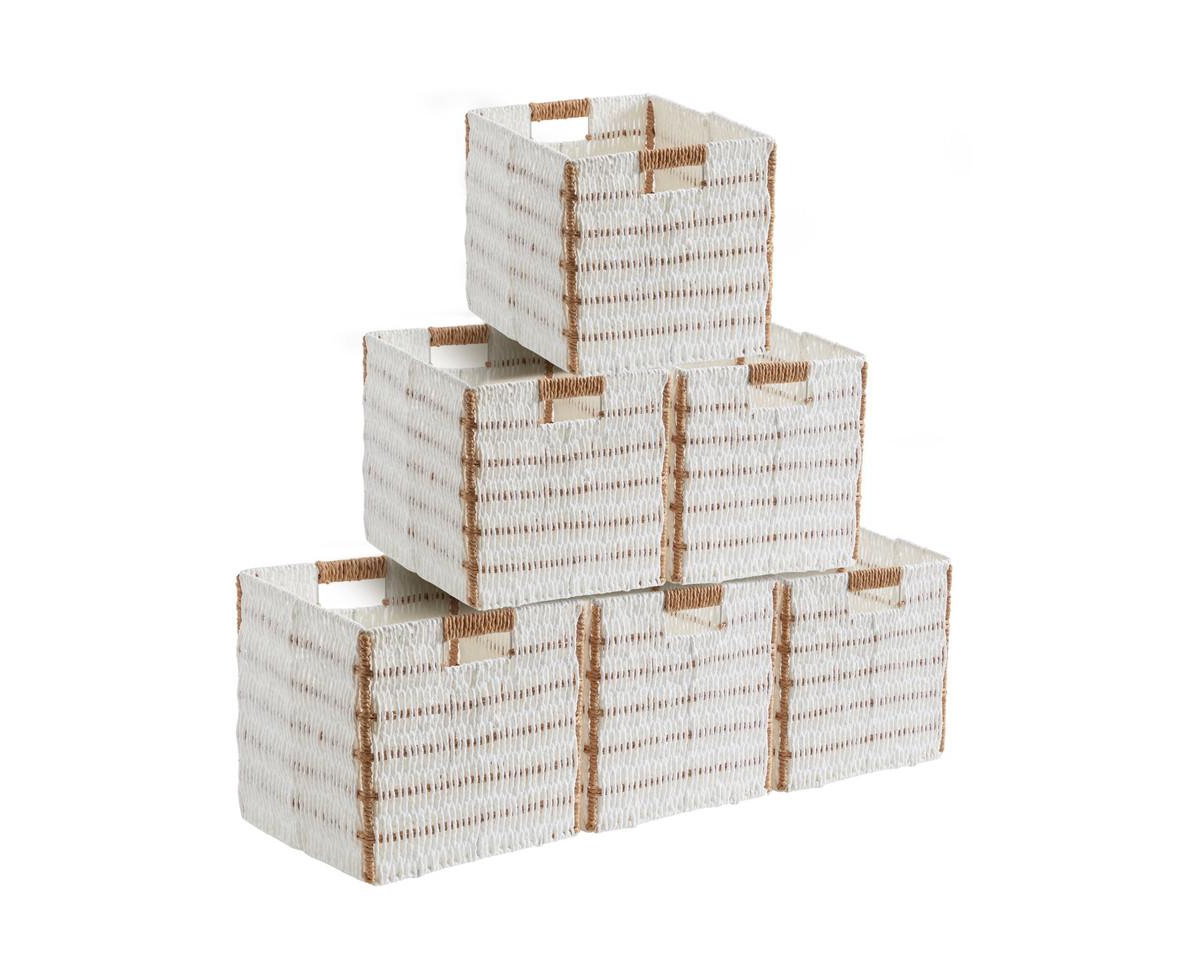 Click here for Ornavo Home 6 Pack Paper Wicker Storage Cube Bin S... prices